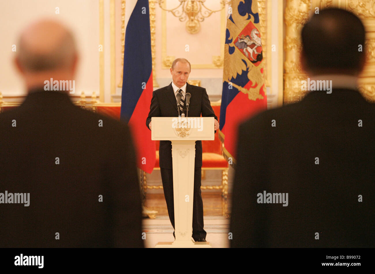 President Vladimir Putin center making statement following credentials ...