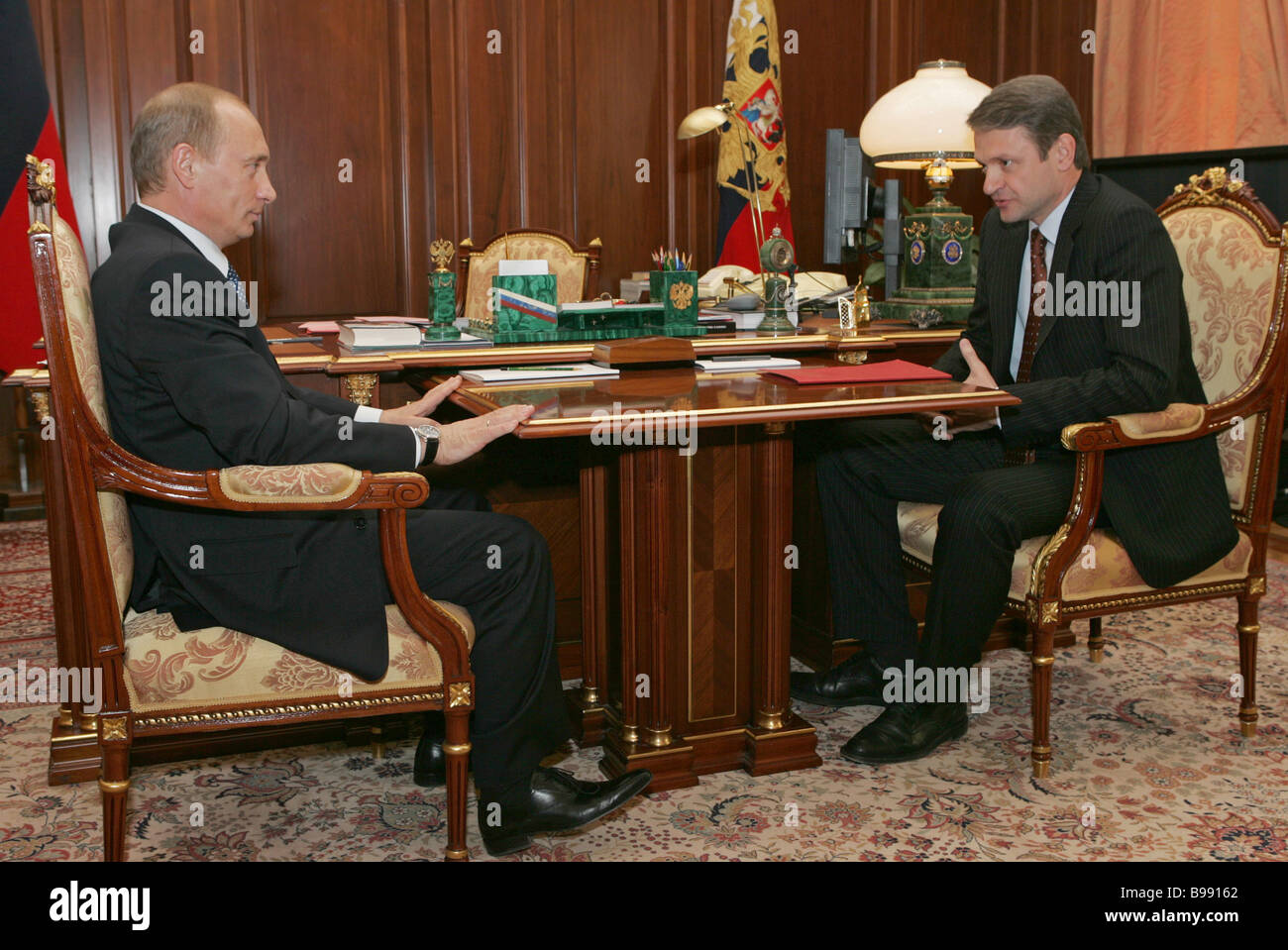 From lright to left Krasnodar Territory Governor Alexander Tkachev and President Vladimir Putin ...