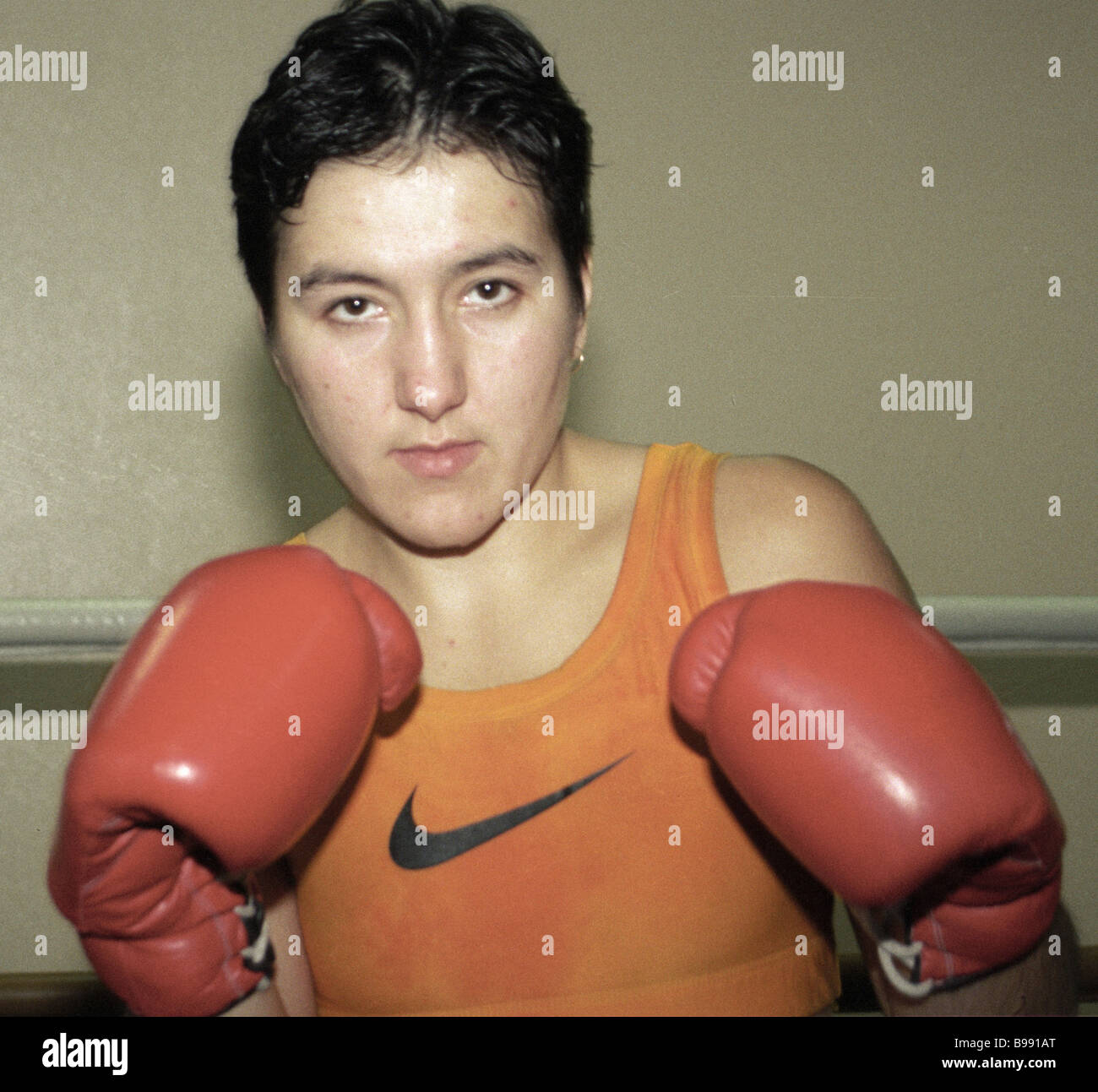 First professional female boxer Zulfia Kuidyusova Stock Photo - Alamy