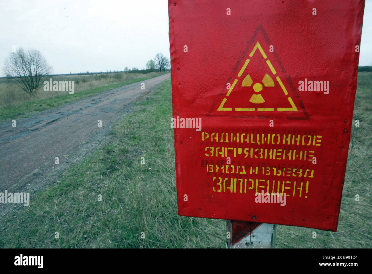 Danger signs in the Khoiniki District Belarus within a 30 kilometer ...