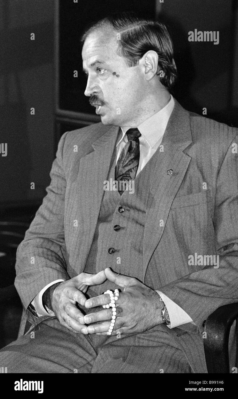 Alexander Barkashov the leader of the Russian National Unity movement ...