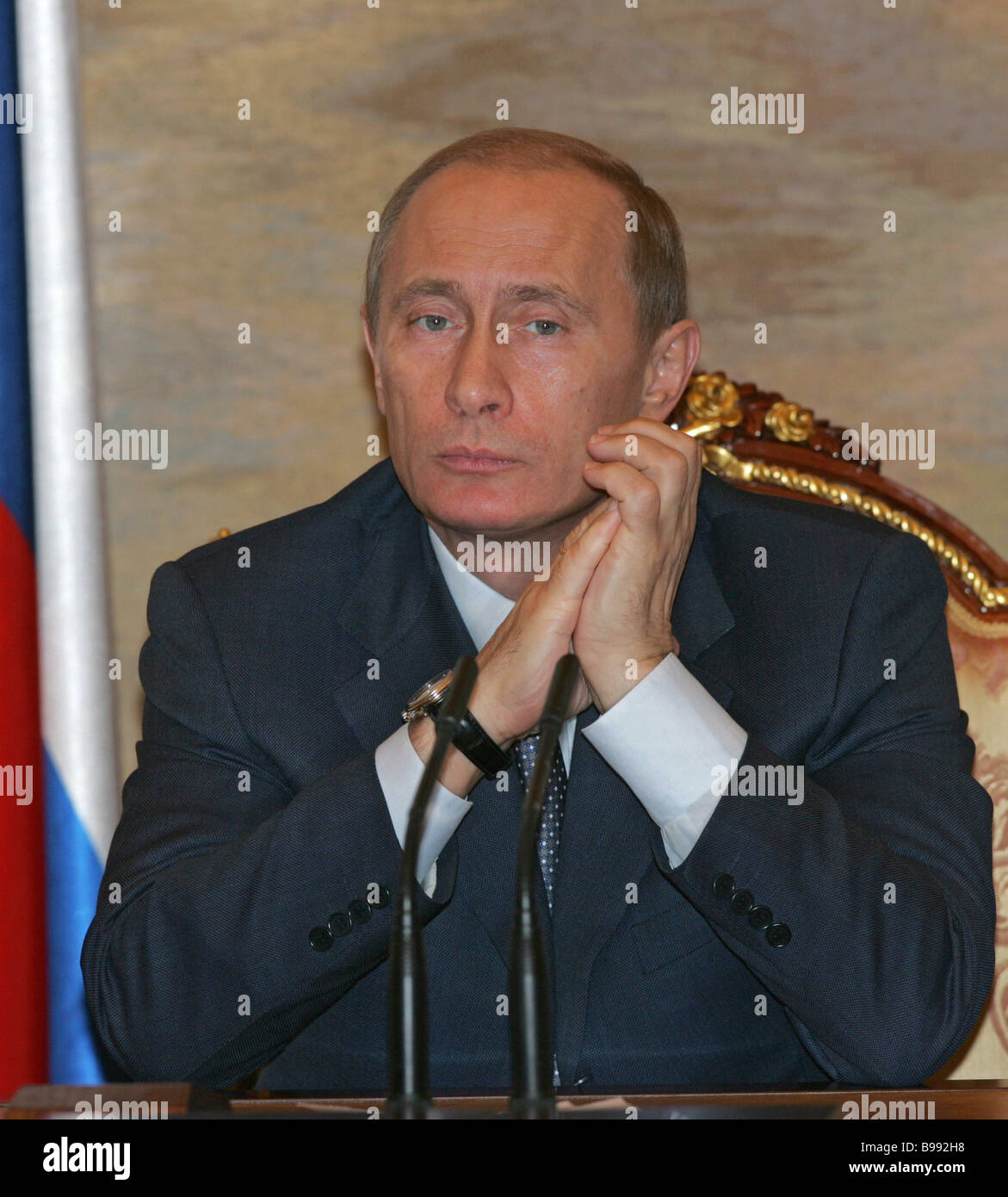 Russian President Vladimir Putin during a government meeting in the ...