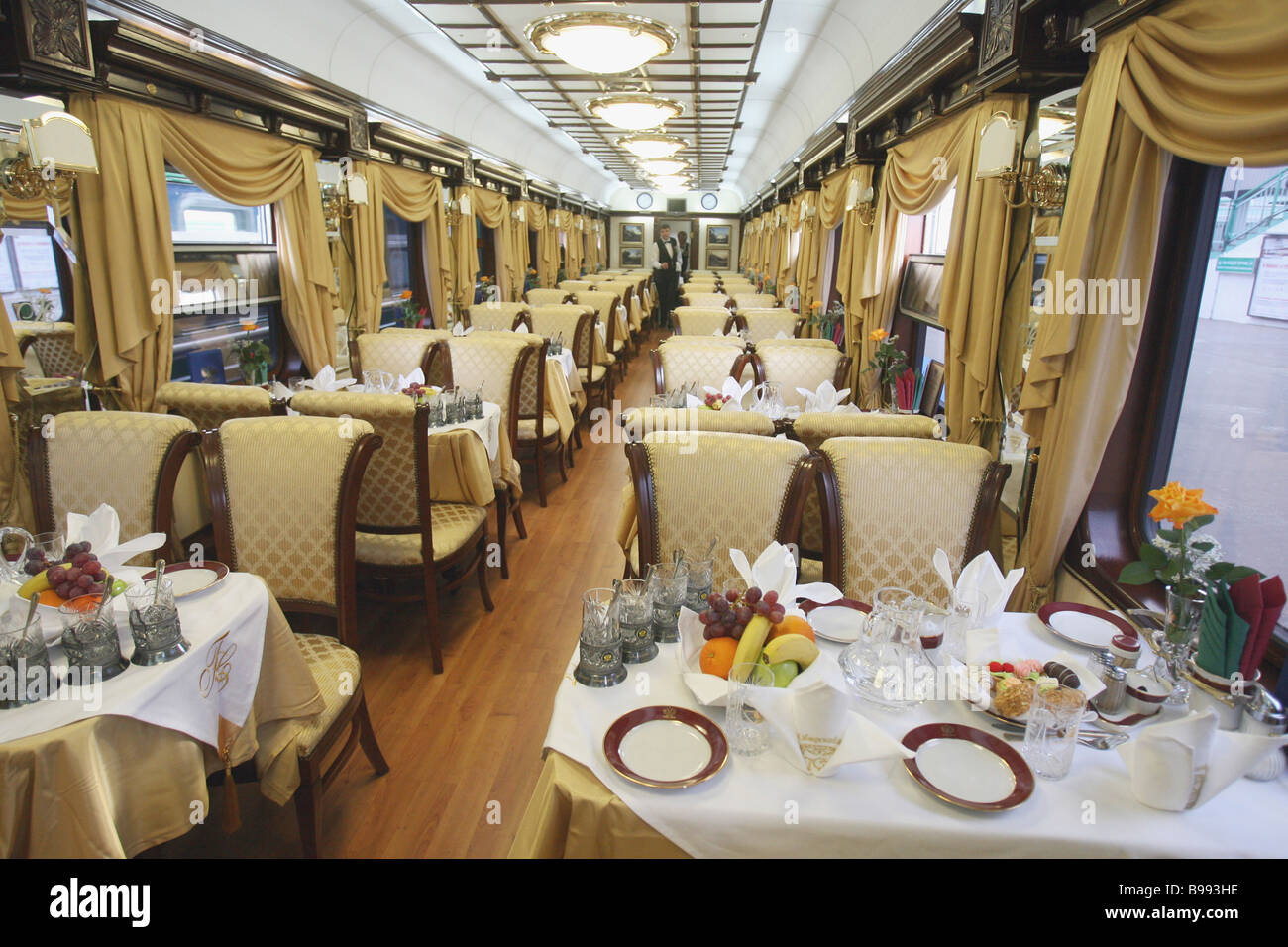 Restaurant of Russia s first private tourist train its presentation ...