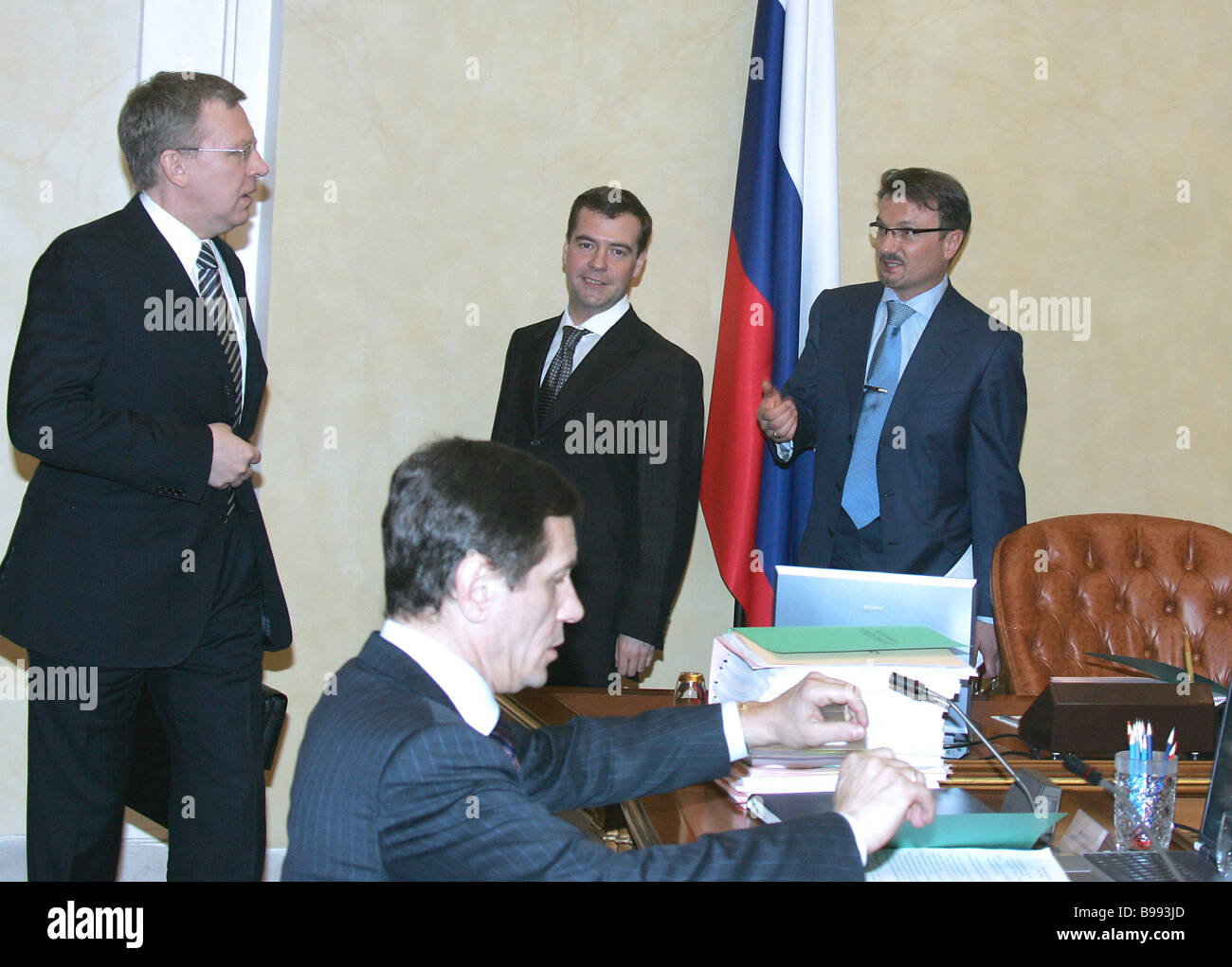 Deputy Prime Minister Alexander Zhukov foreground from left to right ...