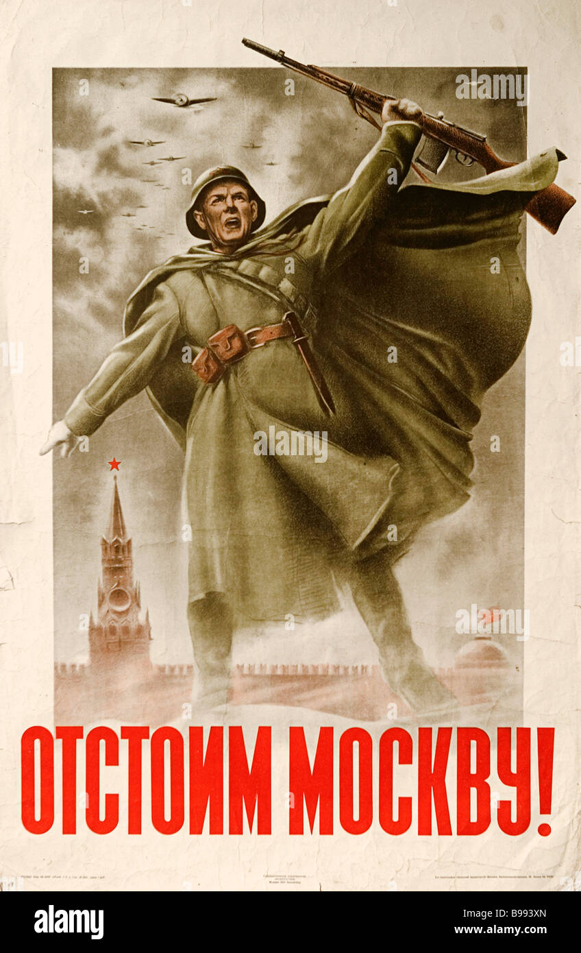 Let s Defend Moscow A poster by Nikolai Zhukov and Viktor Klimashin ...