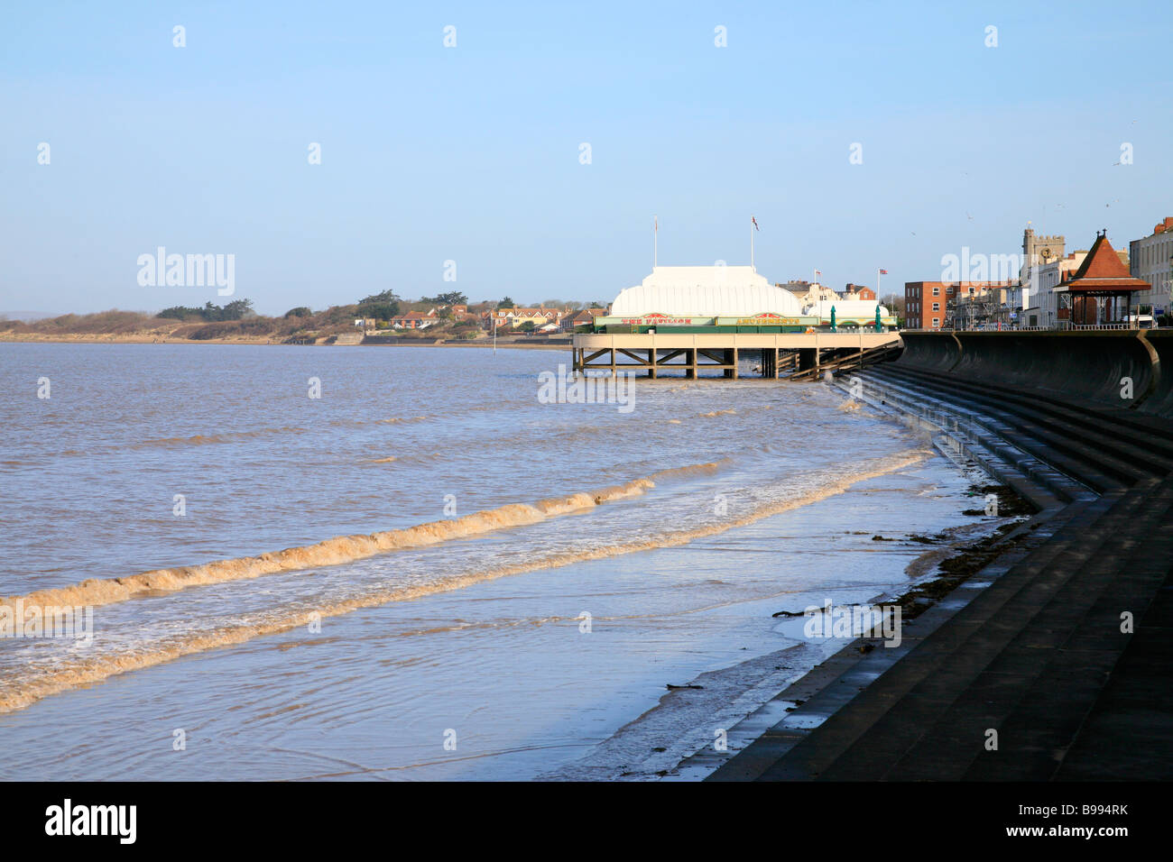 burnham on sea coast and pier Stock Photo - Alamy