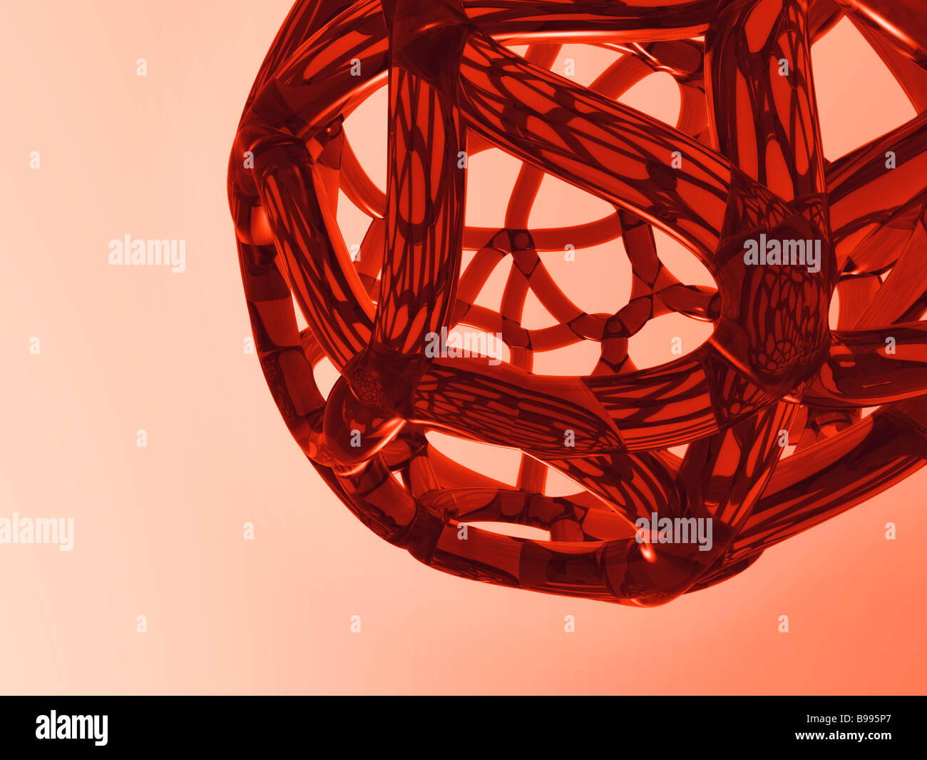 abstract red bio 3d model Stock Photo - Alamy