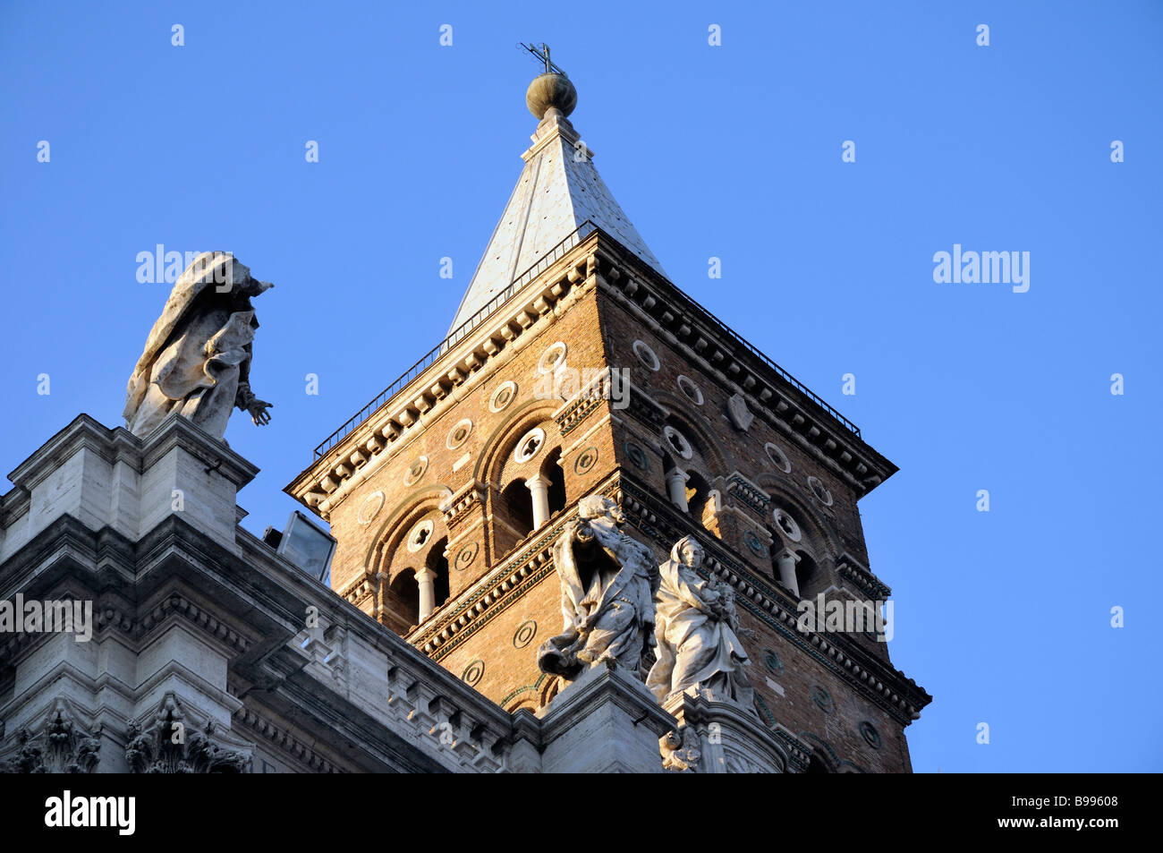 The bell tower or campanile of the Basilica of Santa Maria Maggiore in ...