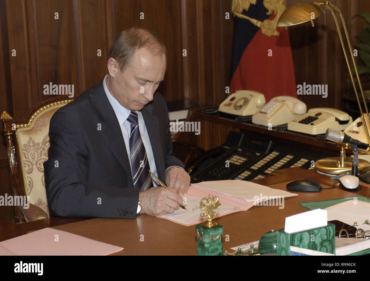 Russia s President Vladimir Putin in his Kremlin office Stock Photo - Alamy