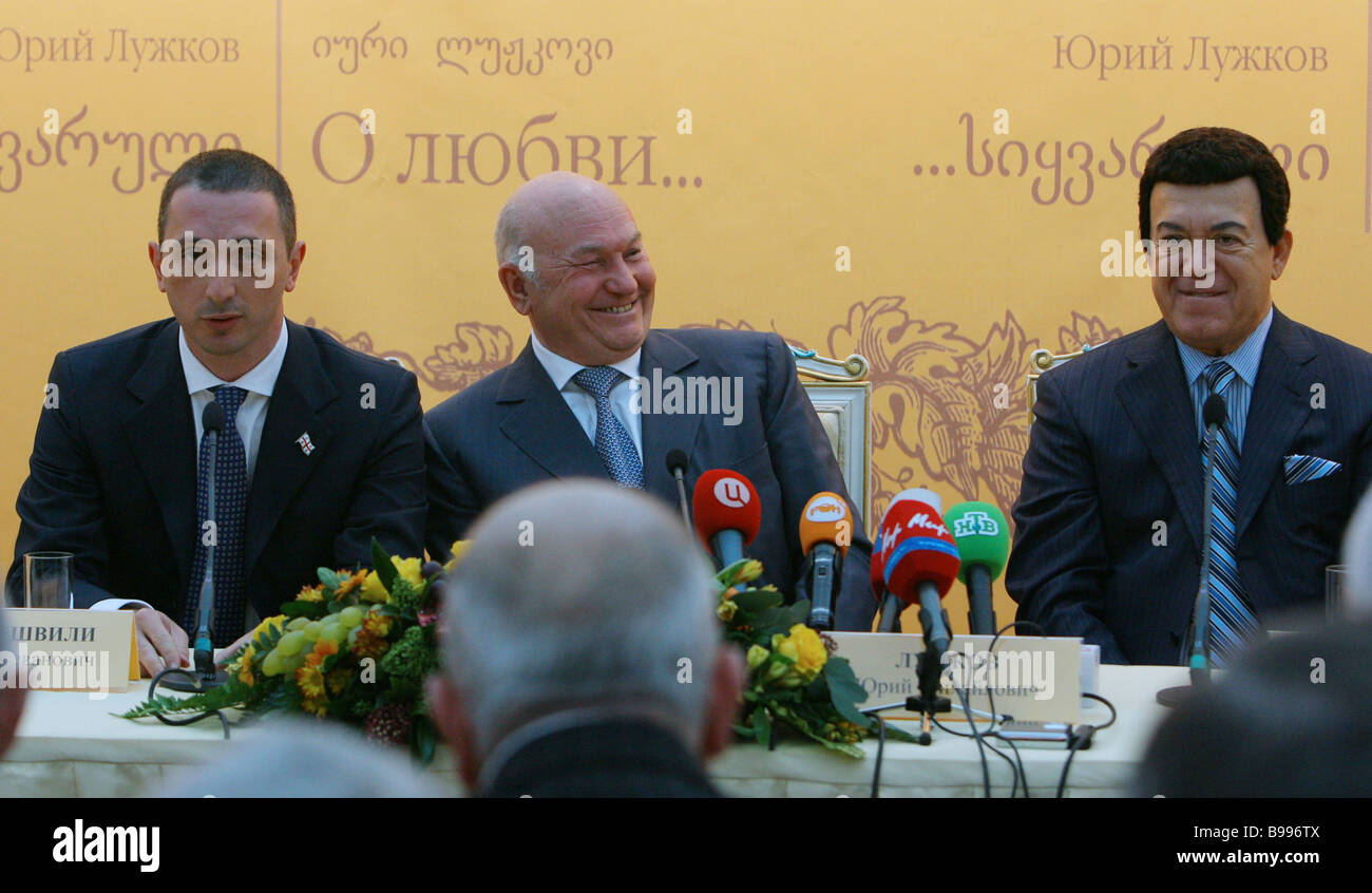 From left to right Georgian ambassador Irakly Chubinishvili to Russia ...