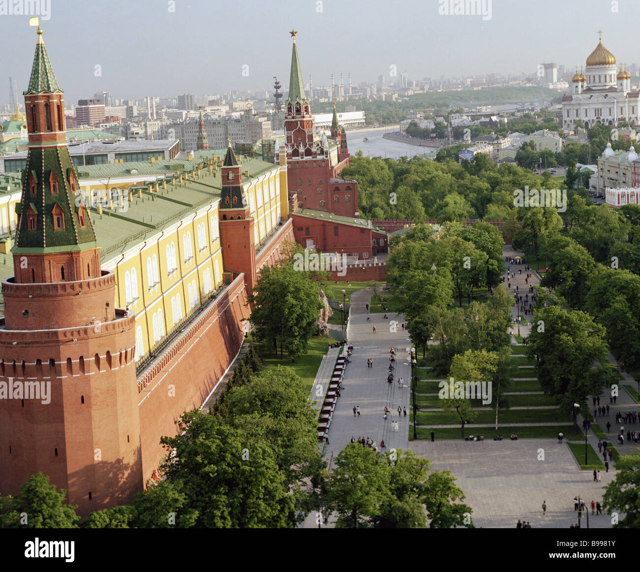 A view of the Kremlin Corner Arsenal tower from the roof of Moskva ...