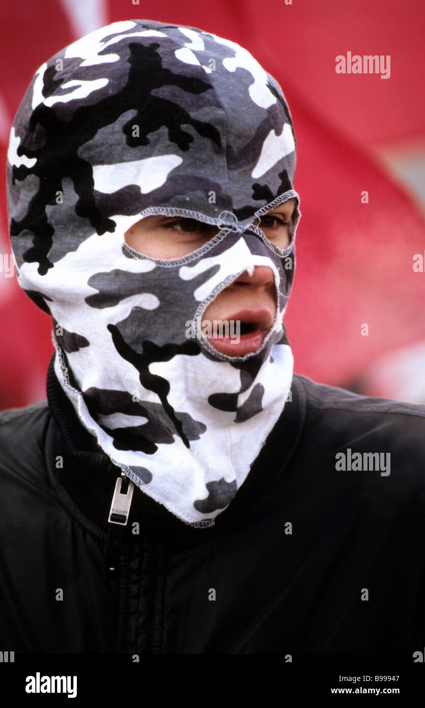 Member of National Bolshevik Party NBP on a Moscow street Stock Photo ...