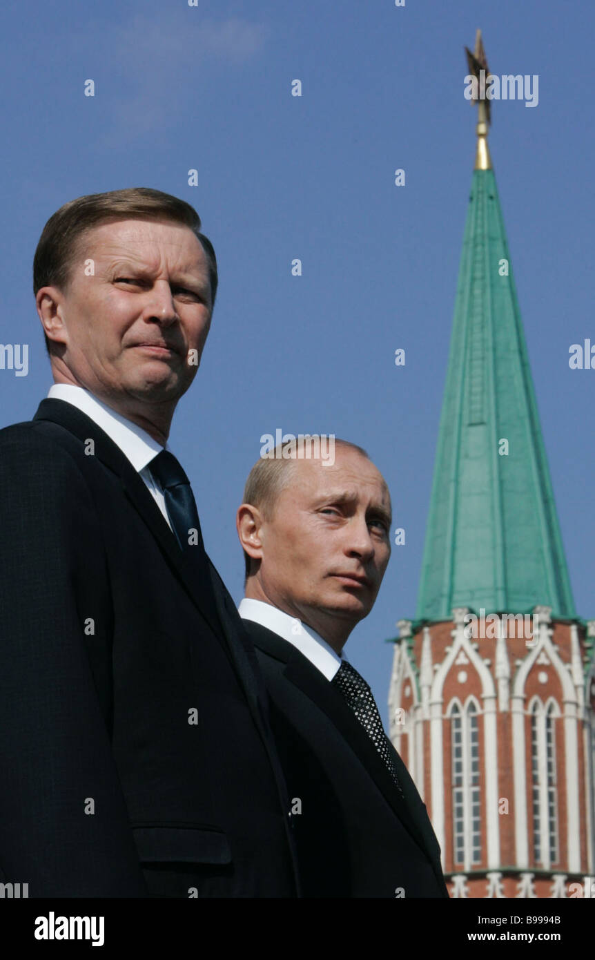 Russia s President Vladimir Putin right and Sergei Ivanov Defense ...