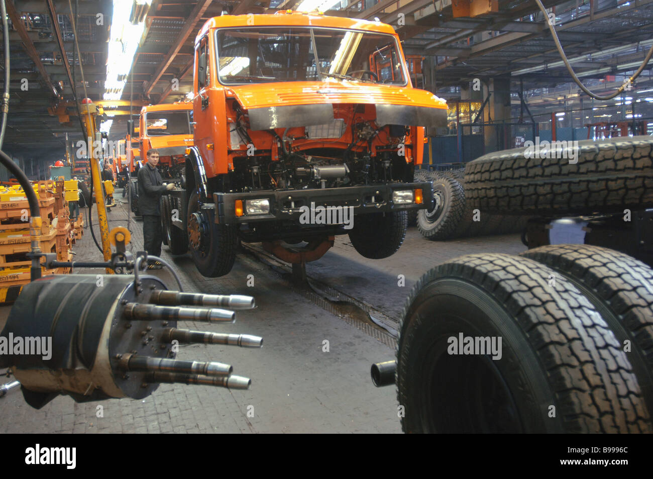 Modified truck central assembly line at the Kama Automobile Works or ...