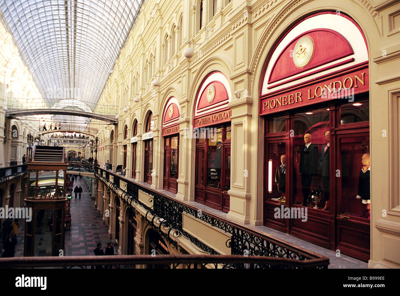 Men s clothes Pioneer London in the GUM department store Stock Photo ...