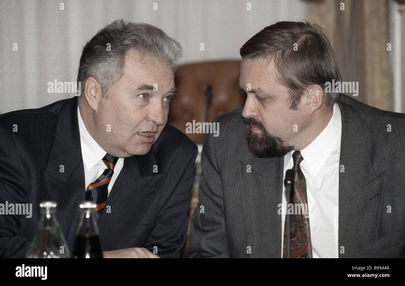 Alexei Bolshakov Russia s Deputy Prime Minister left and Vladimir Polevanov deputy head of the ...