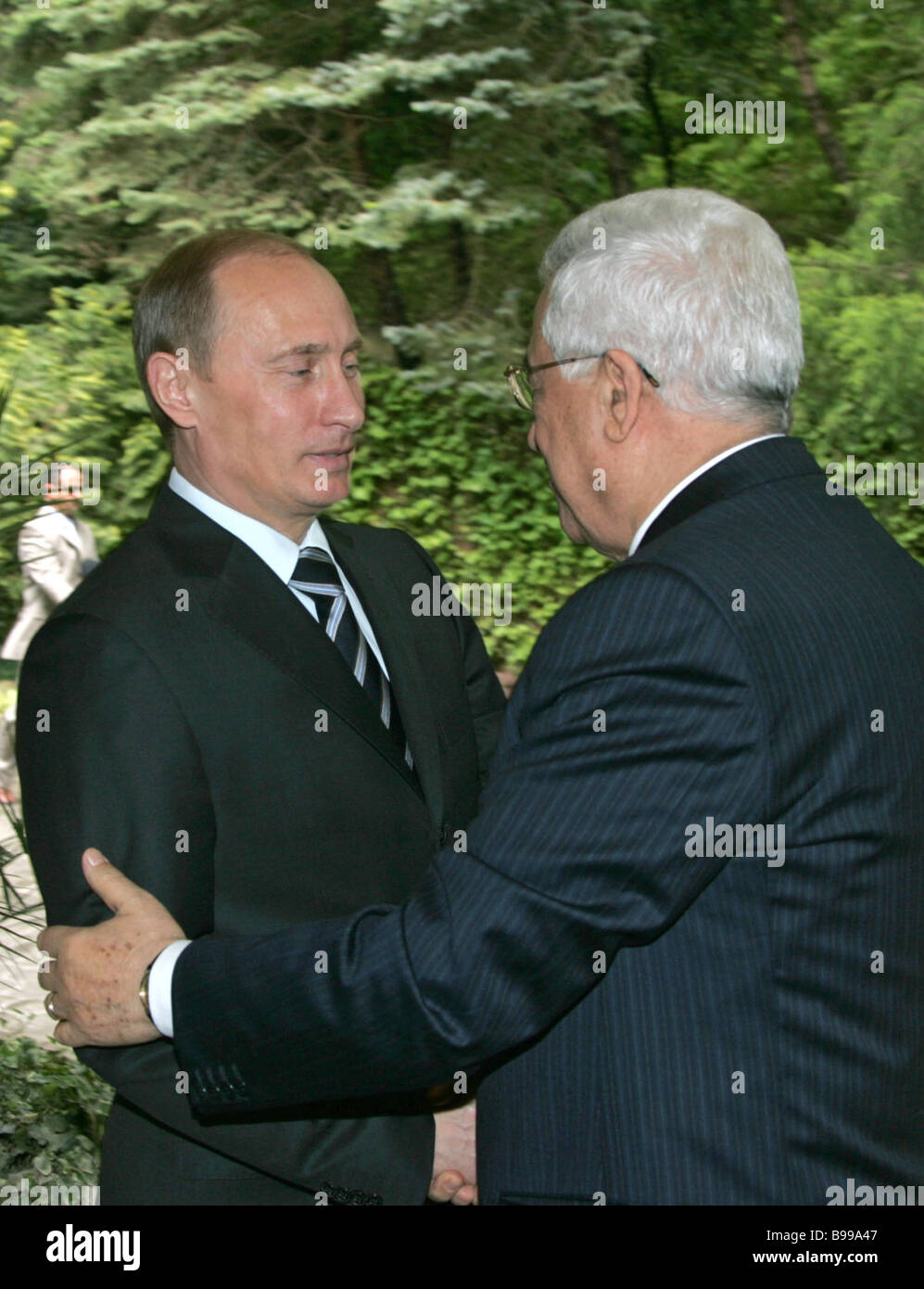 Russian President Vladimir Putin and leader of the Palestinian National ...