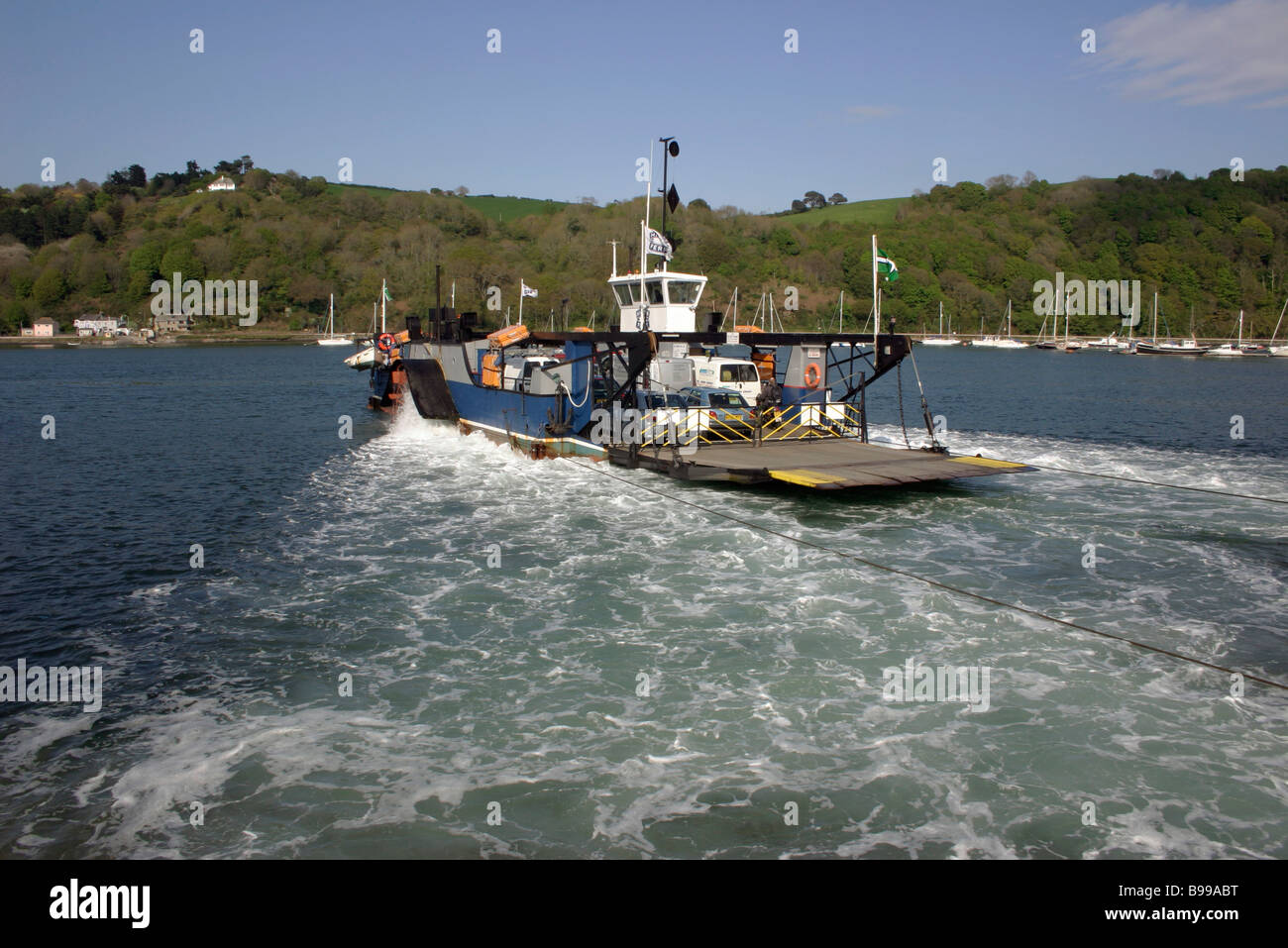 River Dart Estuary Higher Ferry Car and passenger ferry across water ...