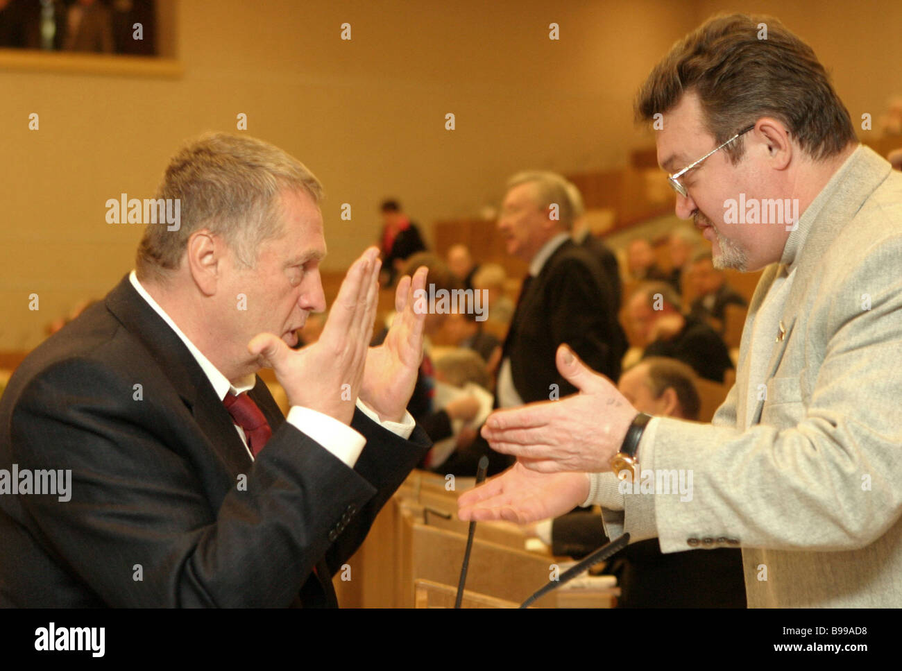 Duma vice speaker Vladimir Zhirinovsky left and Duma deputy Nikolai ...