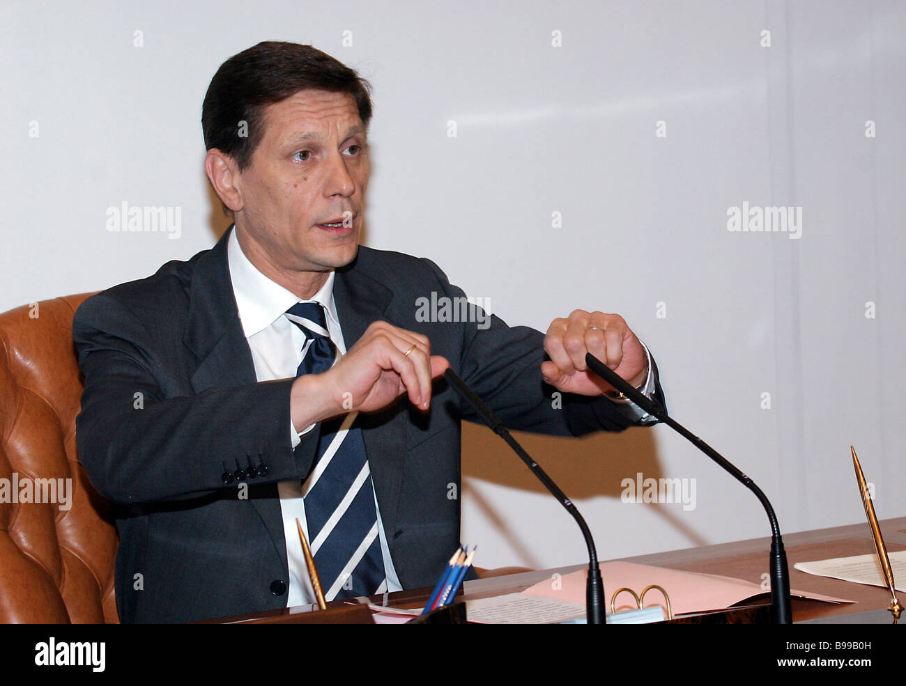 Russian Deputy Prime Minister Alexander Zhukov at the meeting on social ...