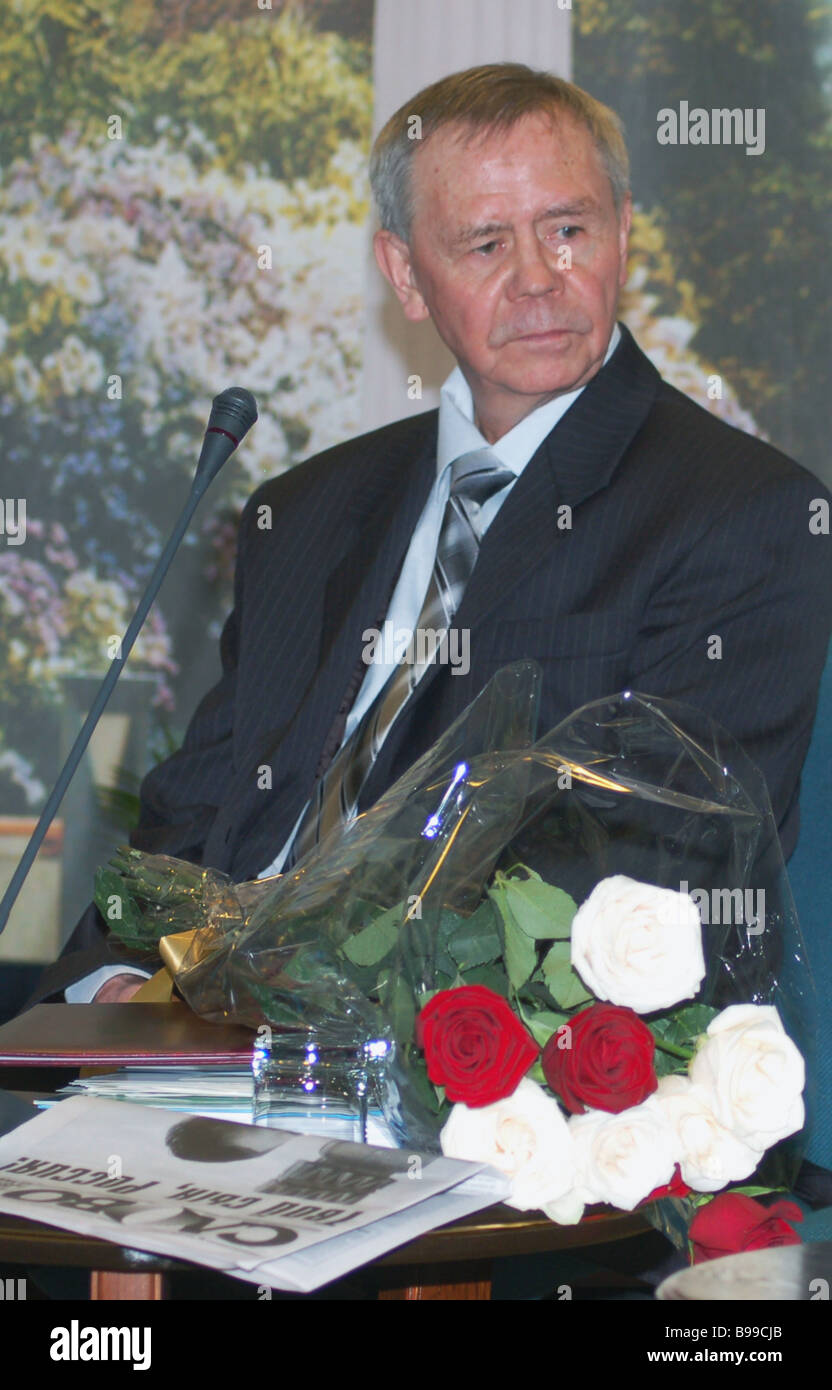 Famous Russian writer Valentin Rasputin during the celebration of his ...