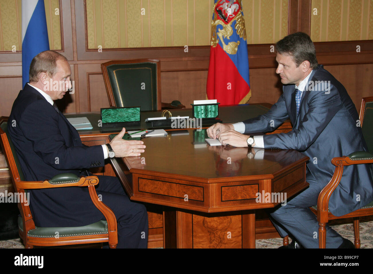 Russia s President Vladimir Putin left and Alexander Tkachev Krasnodar ...