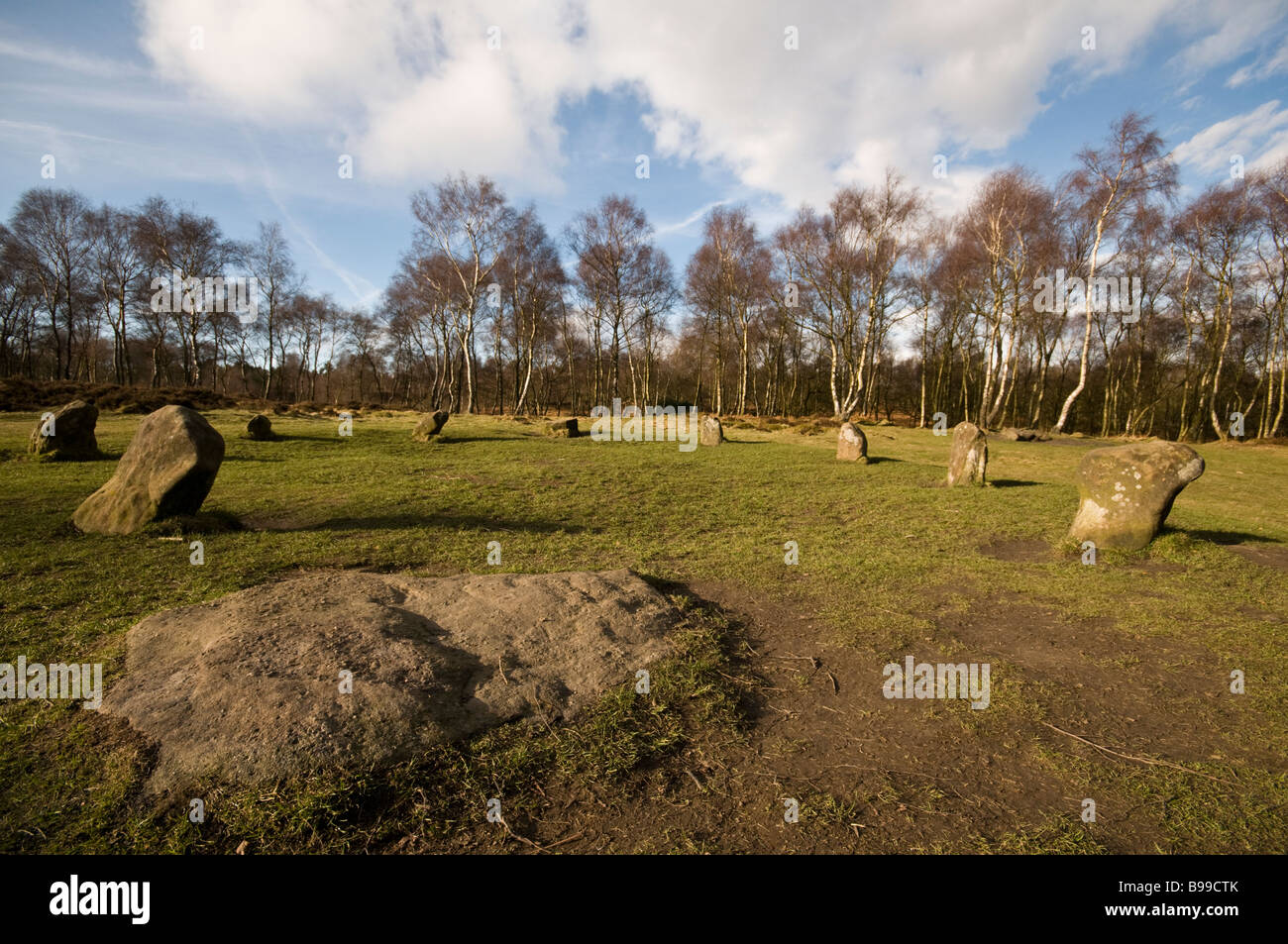 Nine ladies bronze age stone circle on Stanton moor in the Peak ...