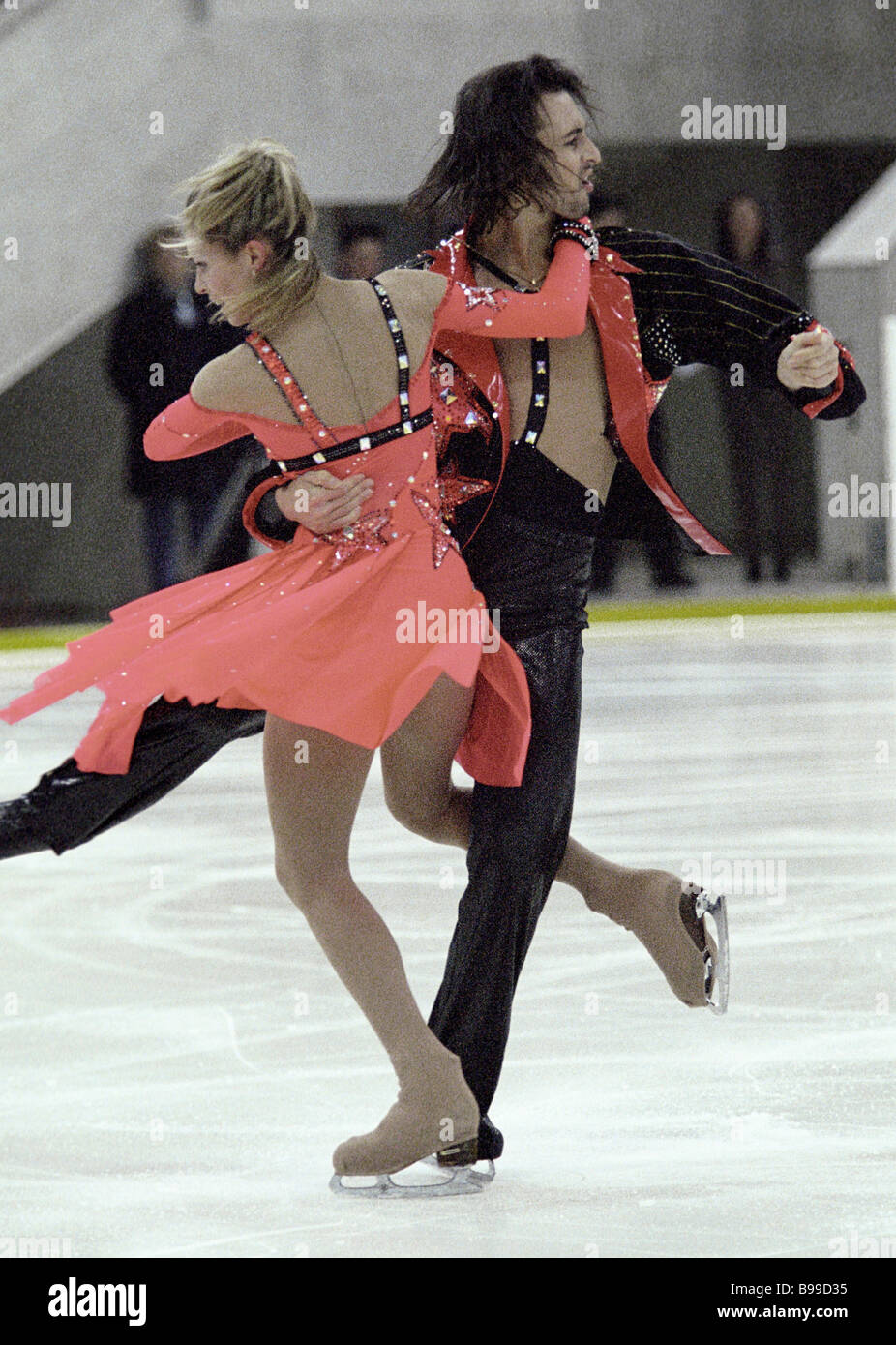 Figure skaters Ilya Averbukh right and Irina Lobacheva left at the ...