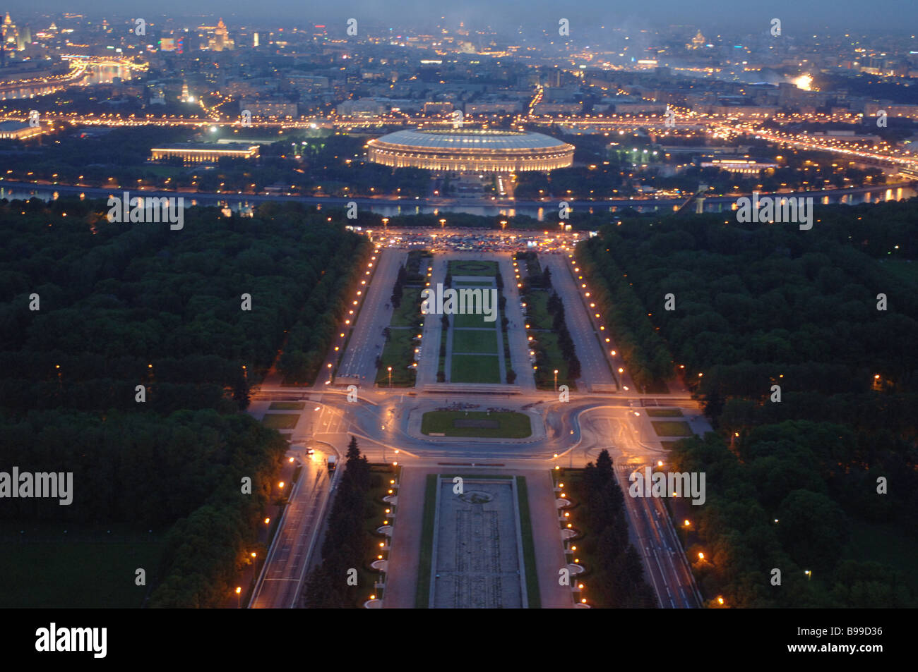 A view of Moscow from the uppermost point of the Central Building of ...