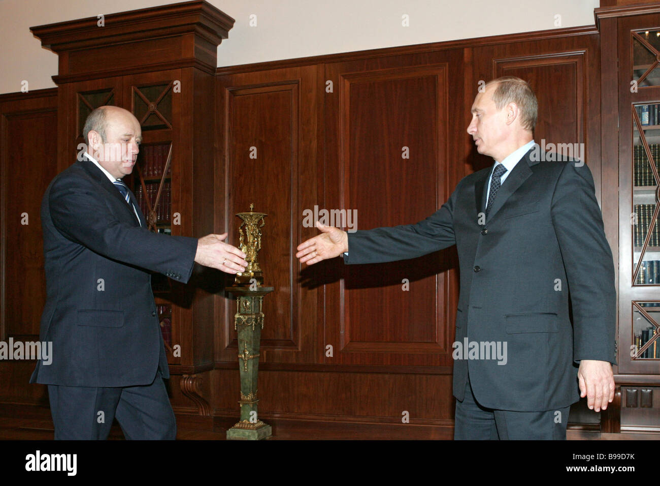Russian Prime Minister Mikhail Fradkov and Russian President Vladimir ...
