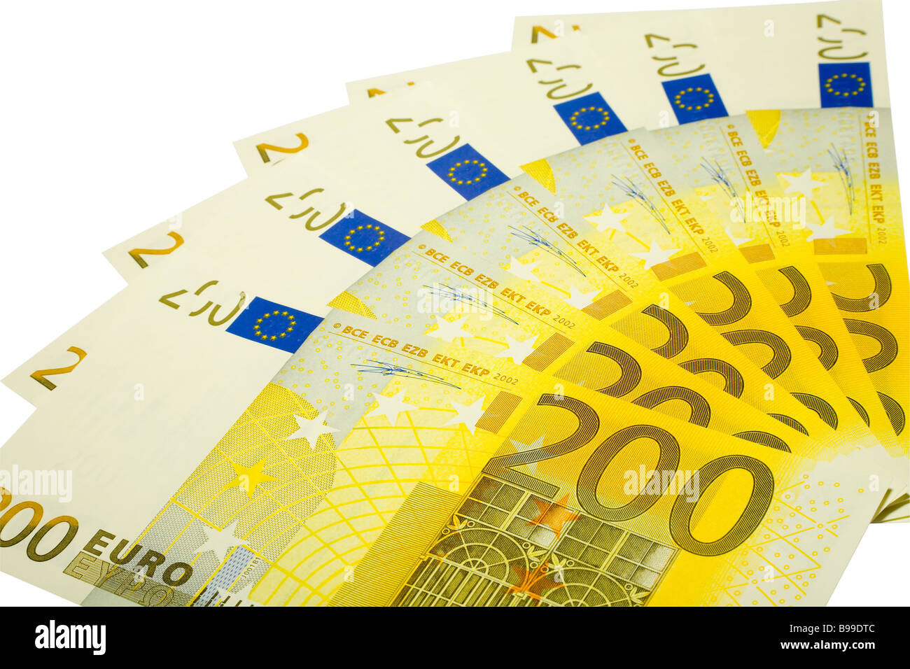 the some euro banknotes with clipping path Stock Photo - Alamy