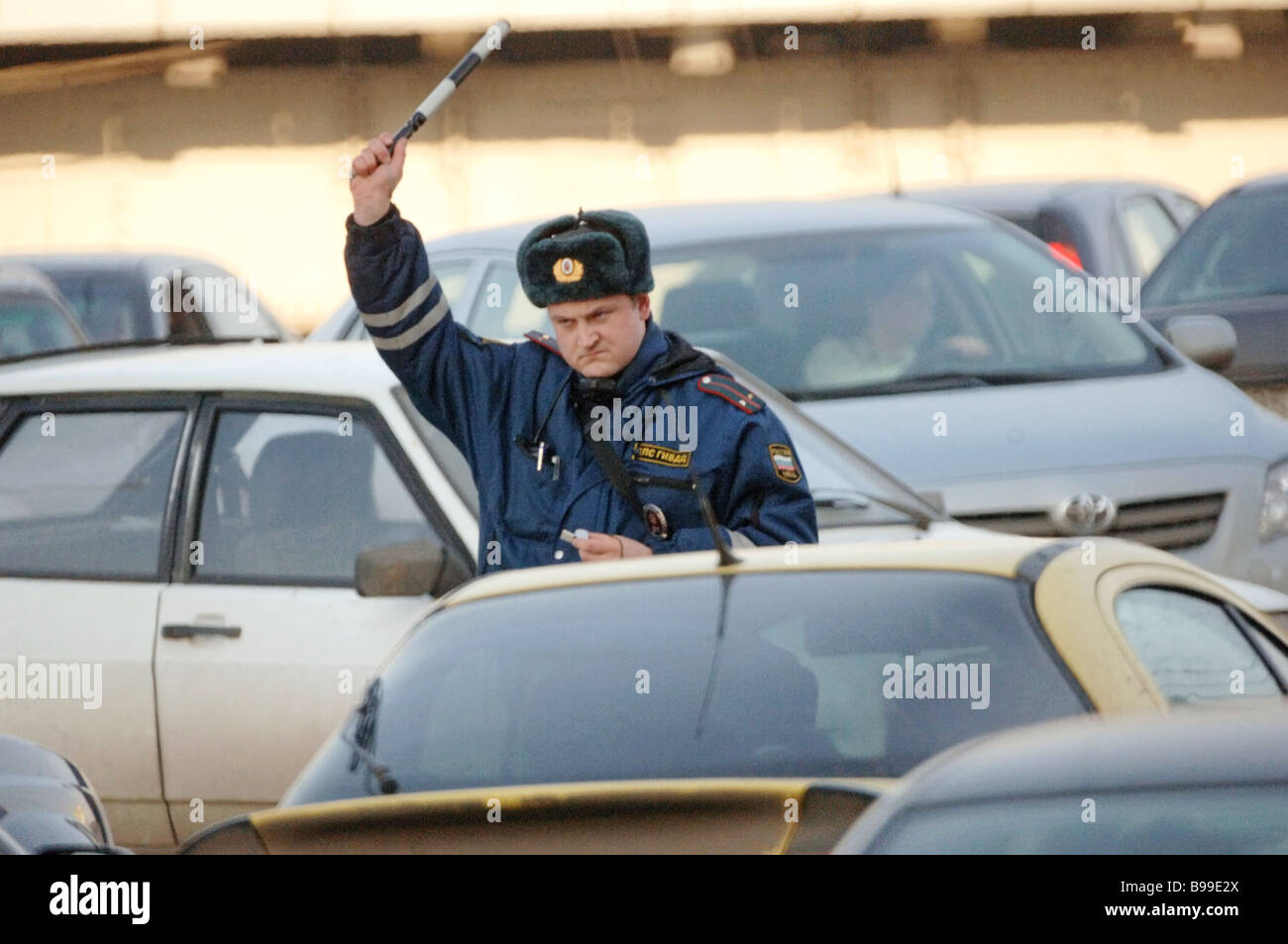 Traffic policeman at work in downtown Moscow Stock Photo - Alamy