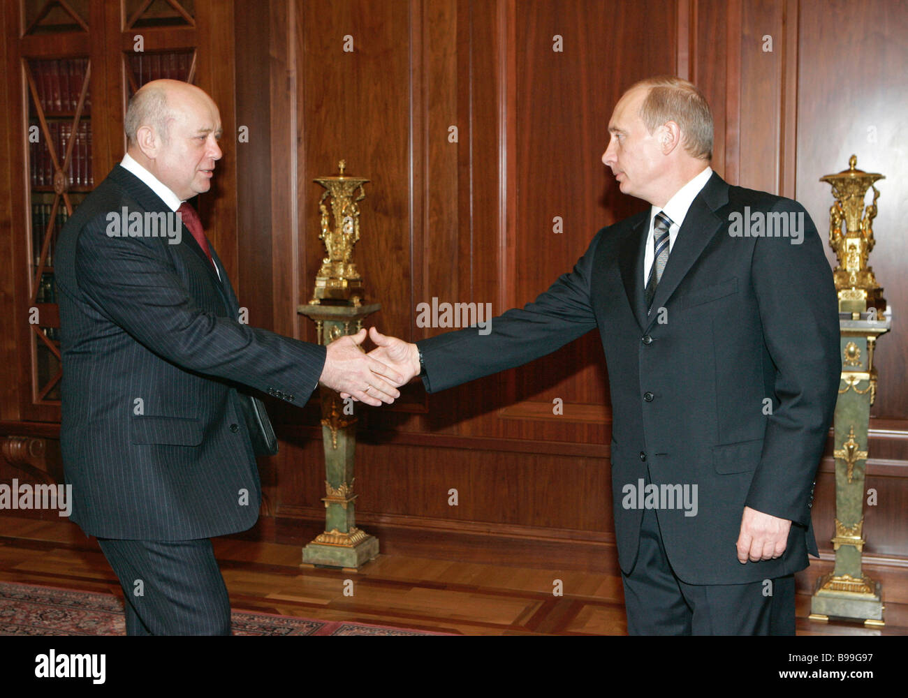 Russian Prime Minister Mikhail Fradkov and Russian President Vladimir ...