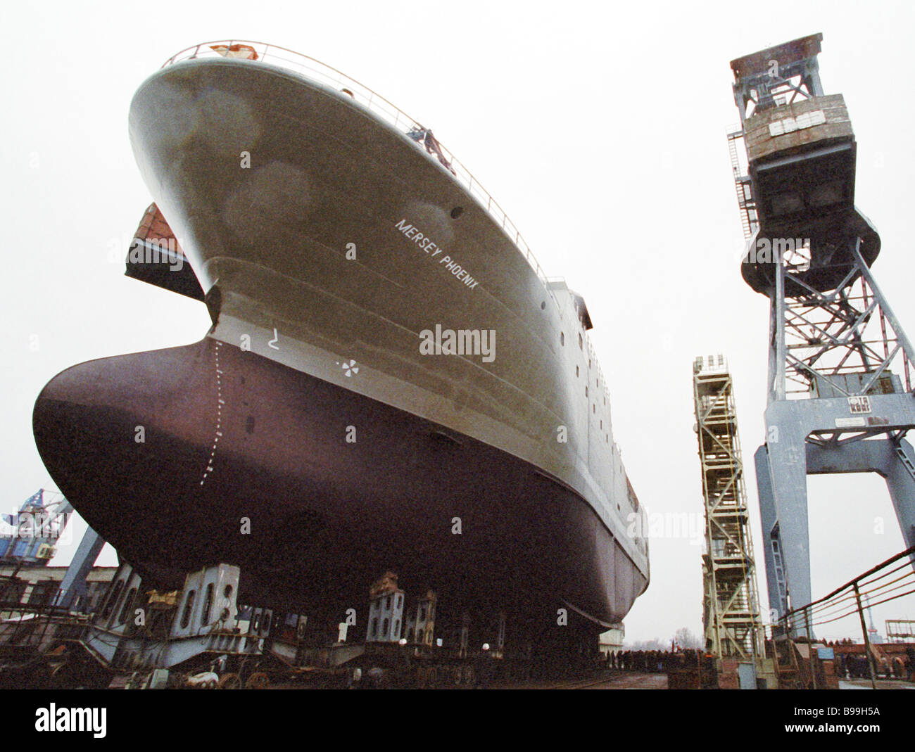 Arctic trawler Mersey Phoenix ready for launch The Yantar wharf Stock ...