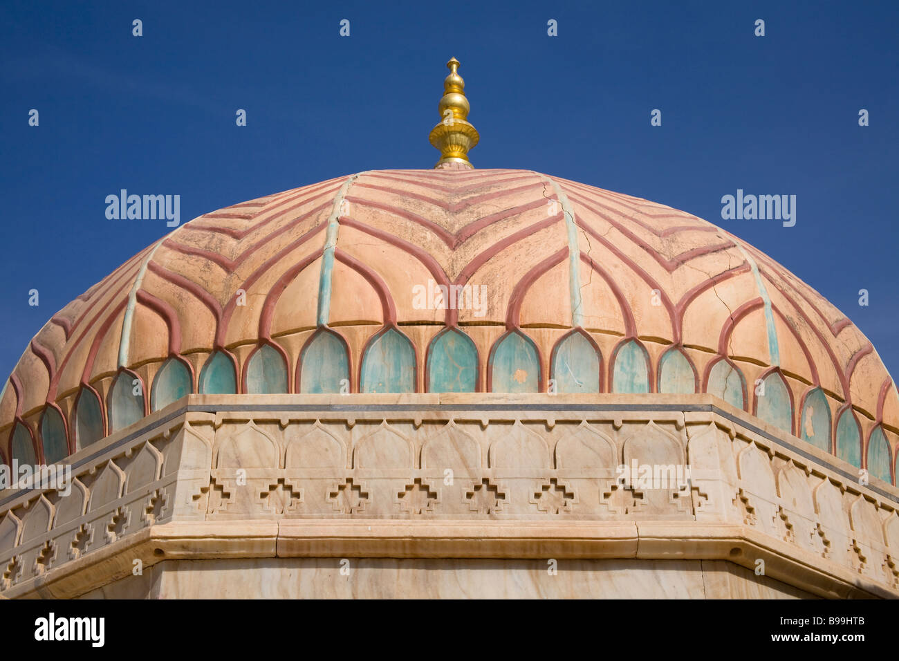 Colourful dome of building in Amber Palace, also known as Amber Fort ...
