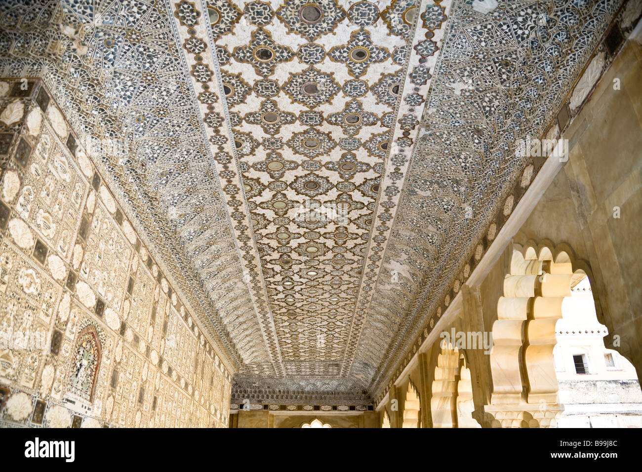 Hall of Mirrors, Sheesh Mahal, in Amber Palace, also known as Amber ...