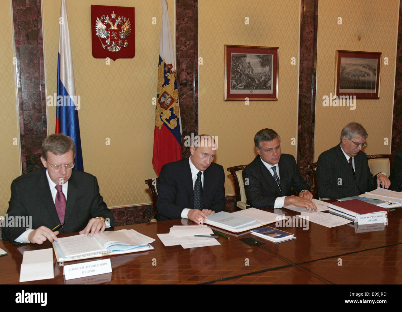 Russian Finance Minister Alexei Kudrin Russian President Vladimir Putin ...