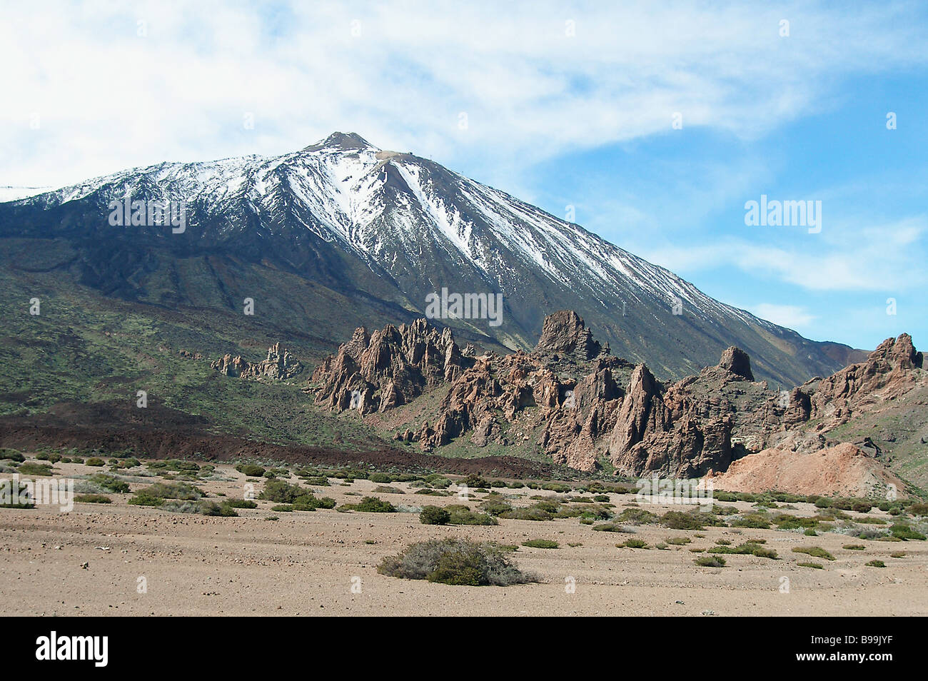 The rocks surrounding a volcano in the Teide national park Tenerife owe ...