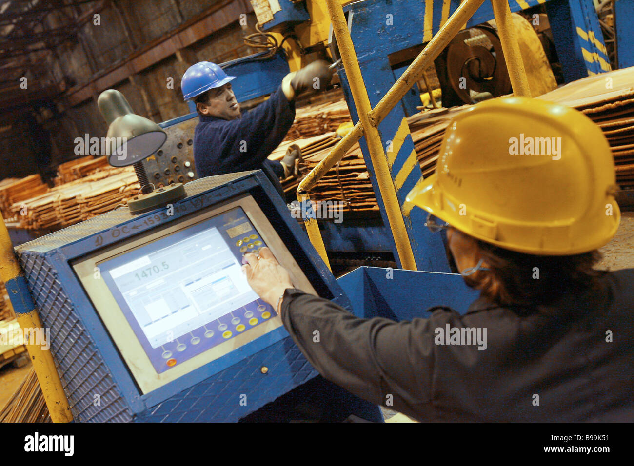 A production area at the Norilsk Nickel copper works beyond the Arctic ...