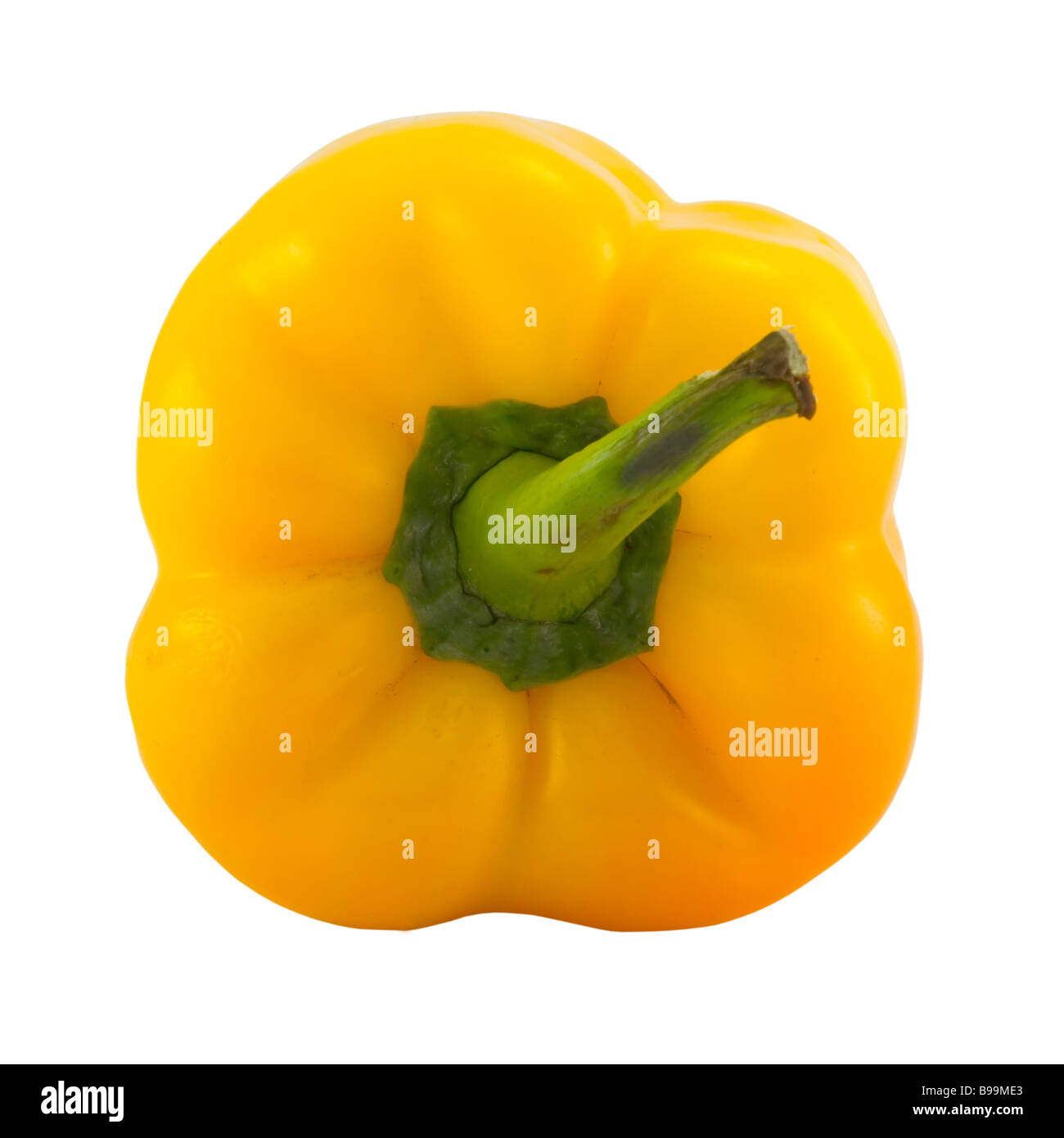 the single yellow pepper isolated on white background Stock Photo - Alamy