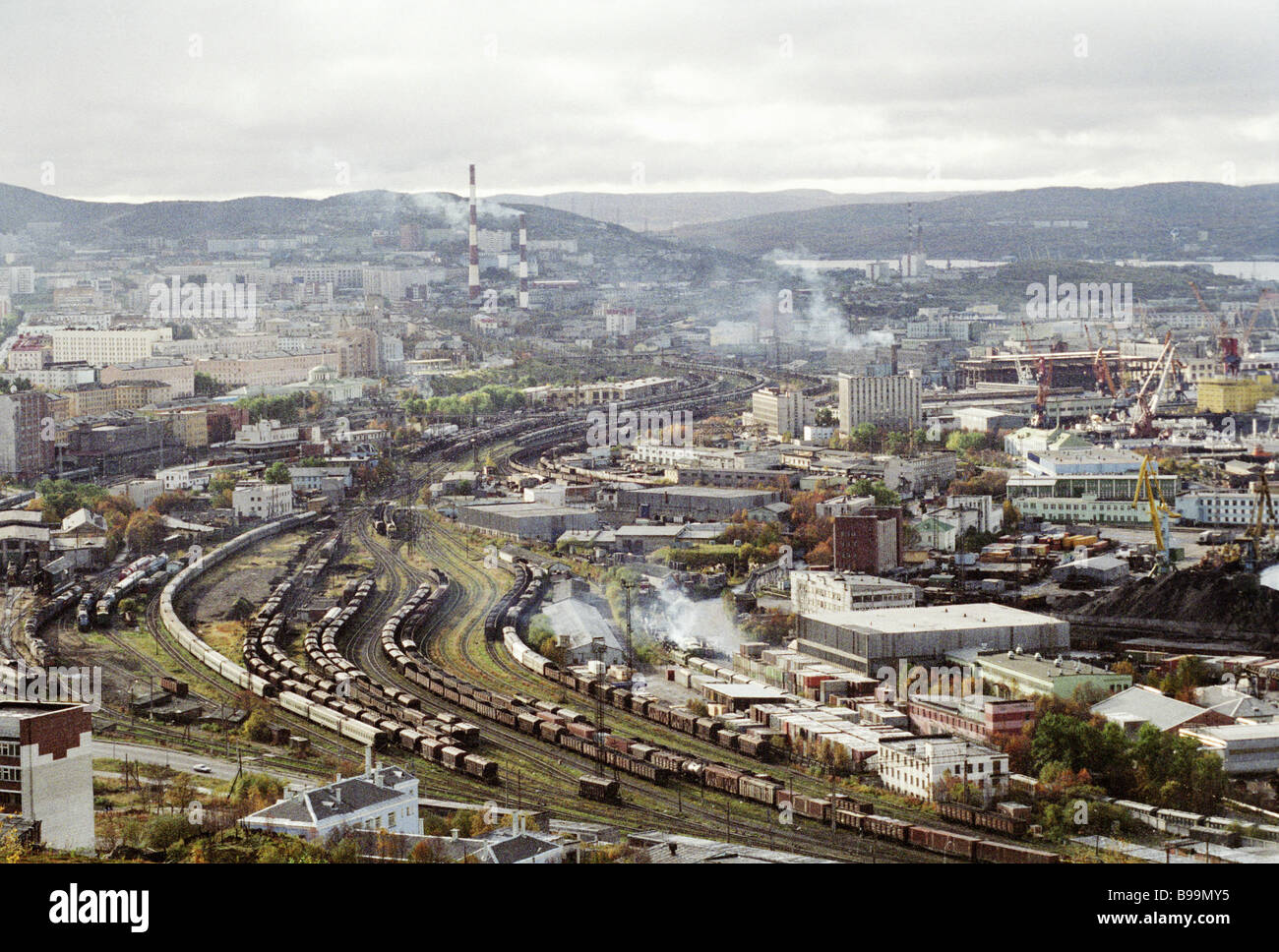 A view of the city of Murmansk Stock Photo - Alamy