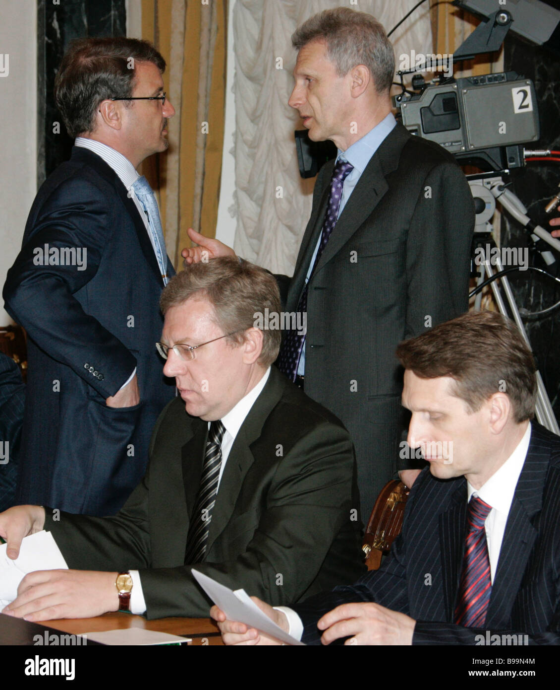 Russian Finance Minister Alexei Kudrin Cabinet chief Sergei Naryshkin ...