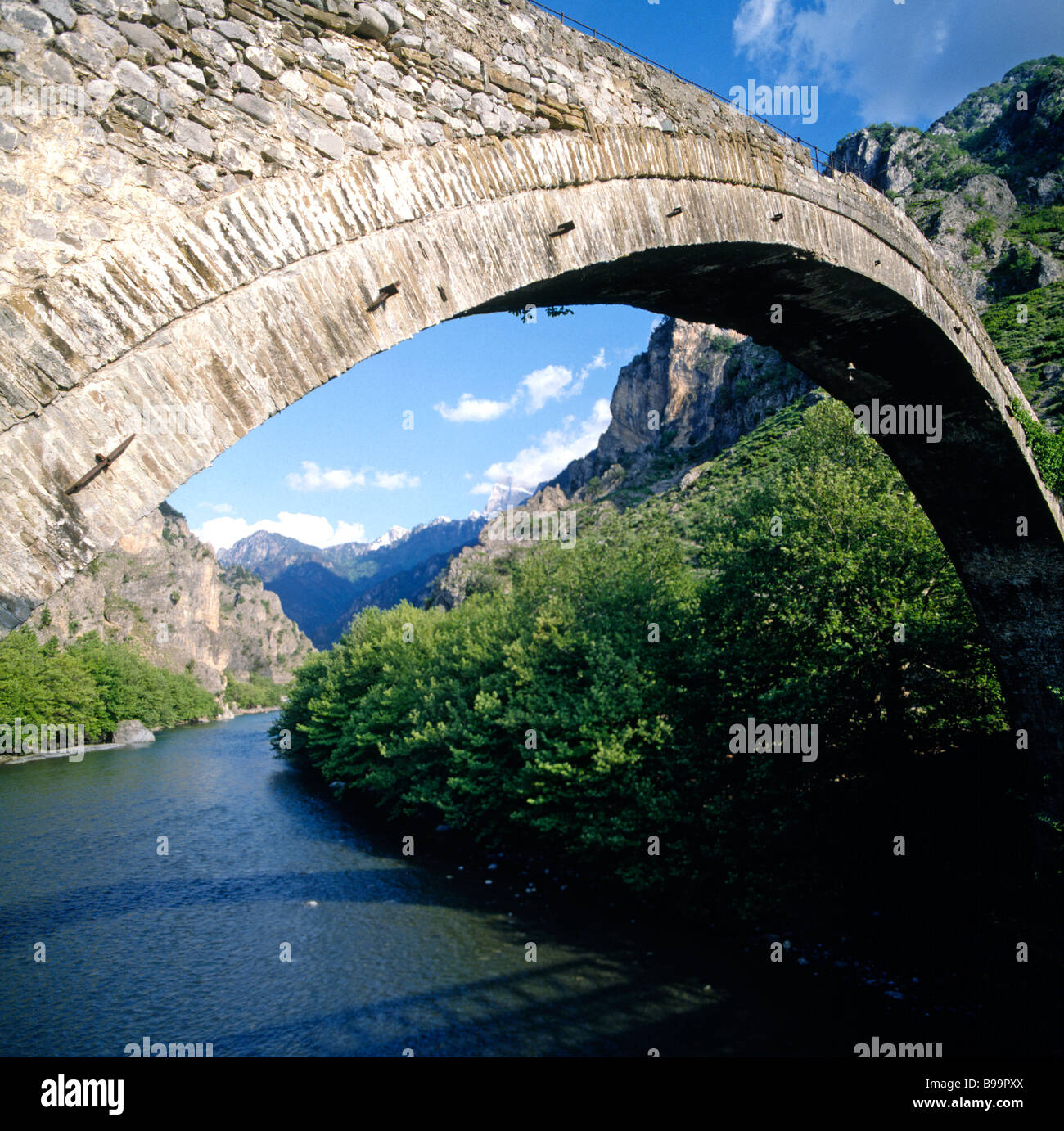northern greece epirus zagori an old stone bridge near konitsa crossing ...