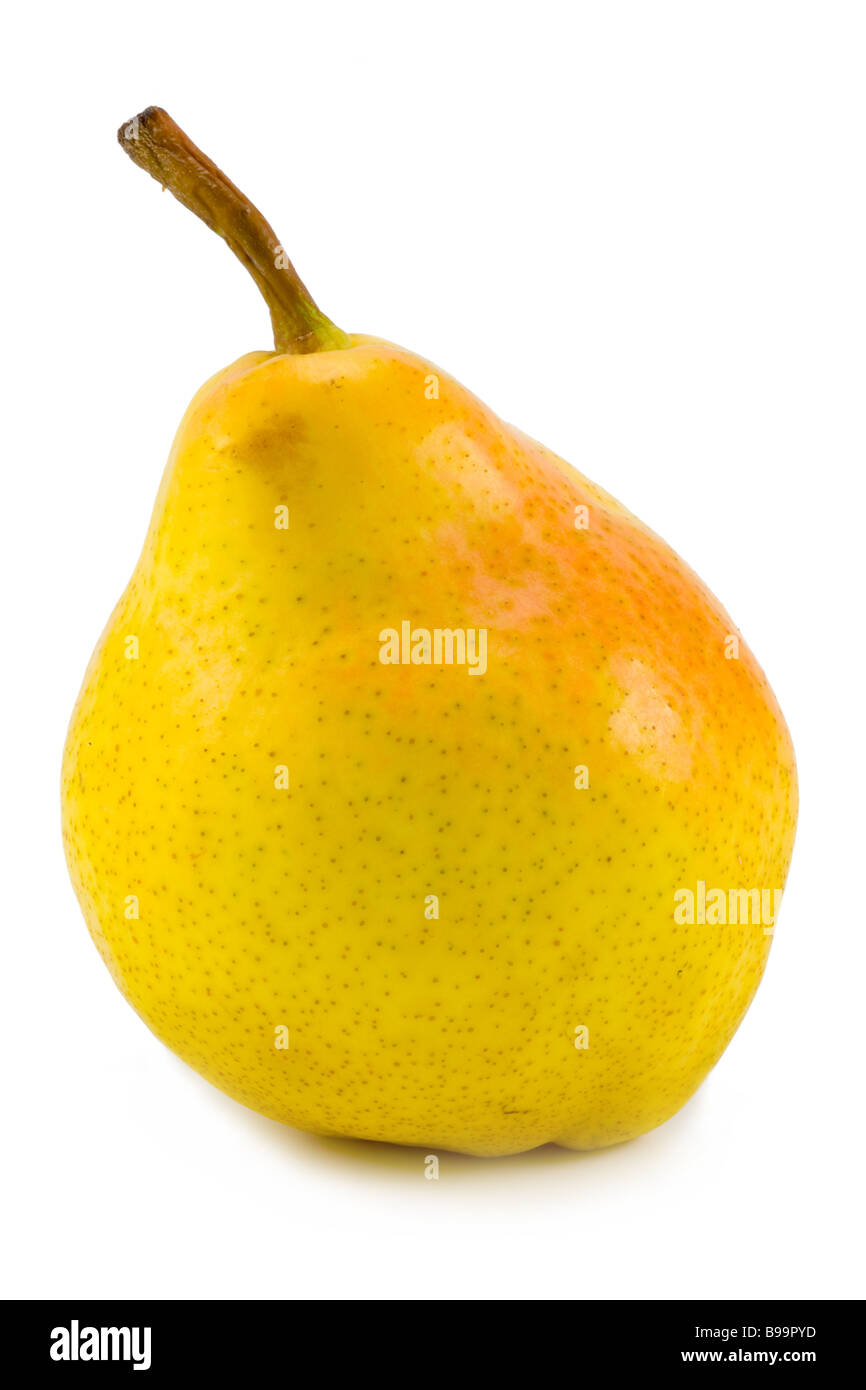 the large yellow pear isolated on white background Stock Photo - Alamy