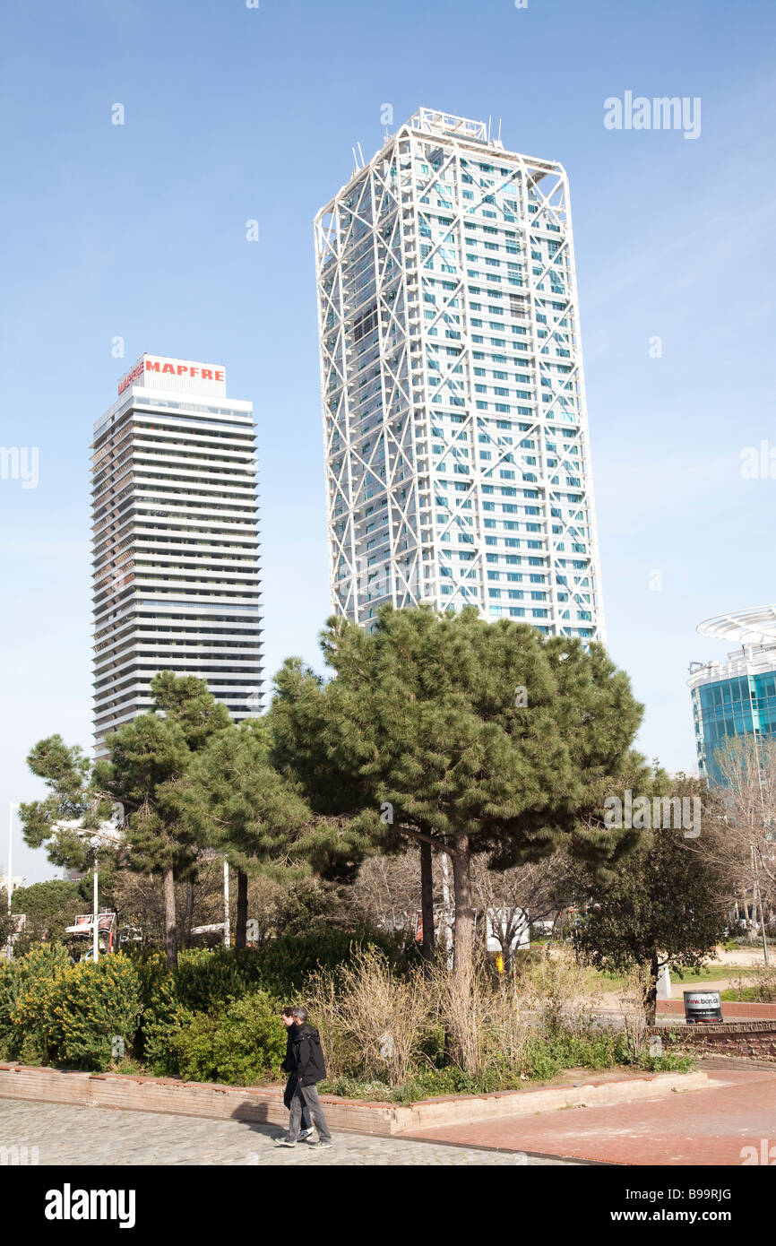 Torre Mapfre and Hotel Arts Barcelona, Barcelona Stock Photo - Alamy