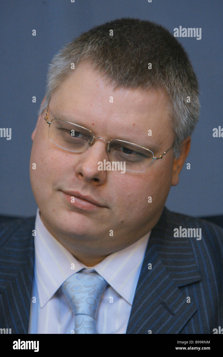 The OOO Rambler Internet Holding General Director Denis Kalinin at the RIA Novosti news ...