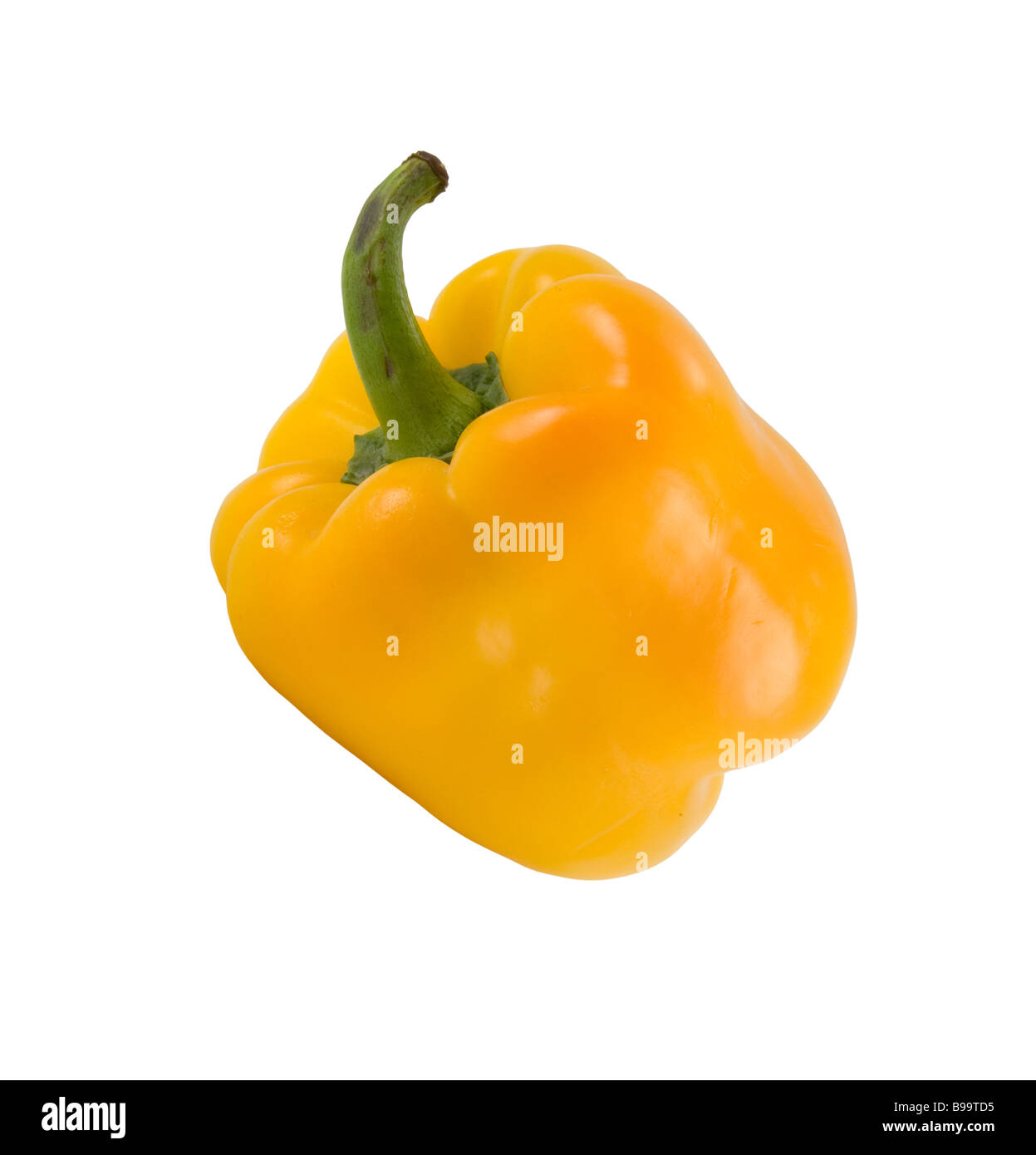 the single yellow pepper isolated with clipping path Stock Photo - Alamy