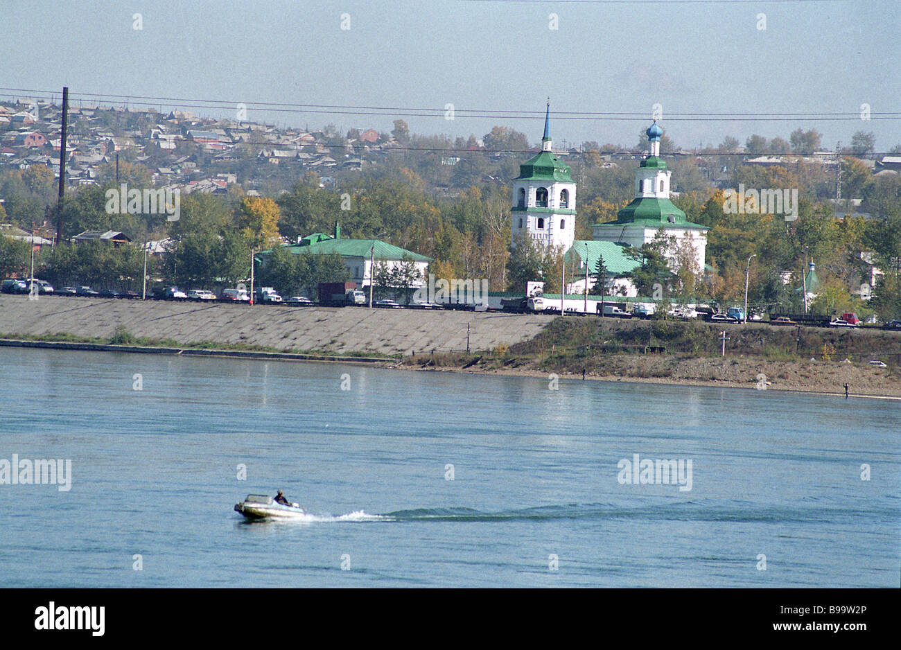 Embankment of the Angara River Stock Photo - Alamy