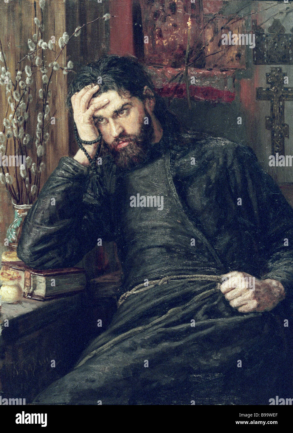 Reproduction of The Monk painting by Konstantin A Savitsky Stock Photo ...