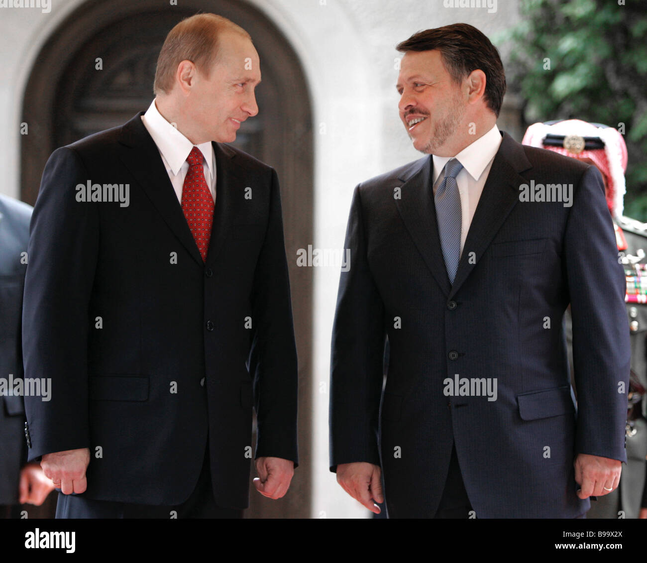 Russian President Vladimir Putin left and King Abdullah II Bin Al ...